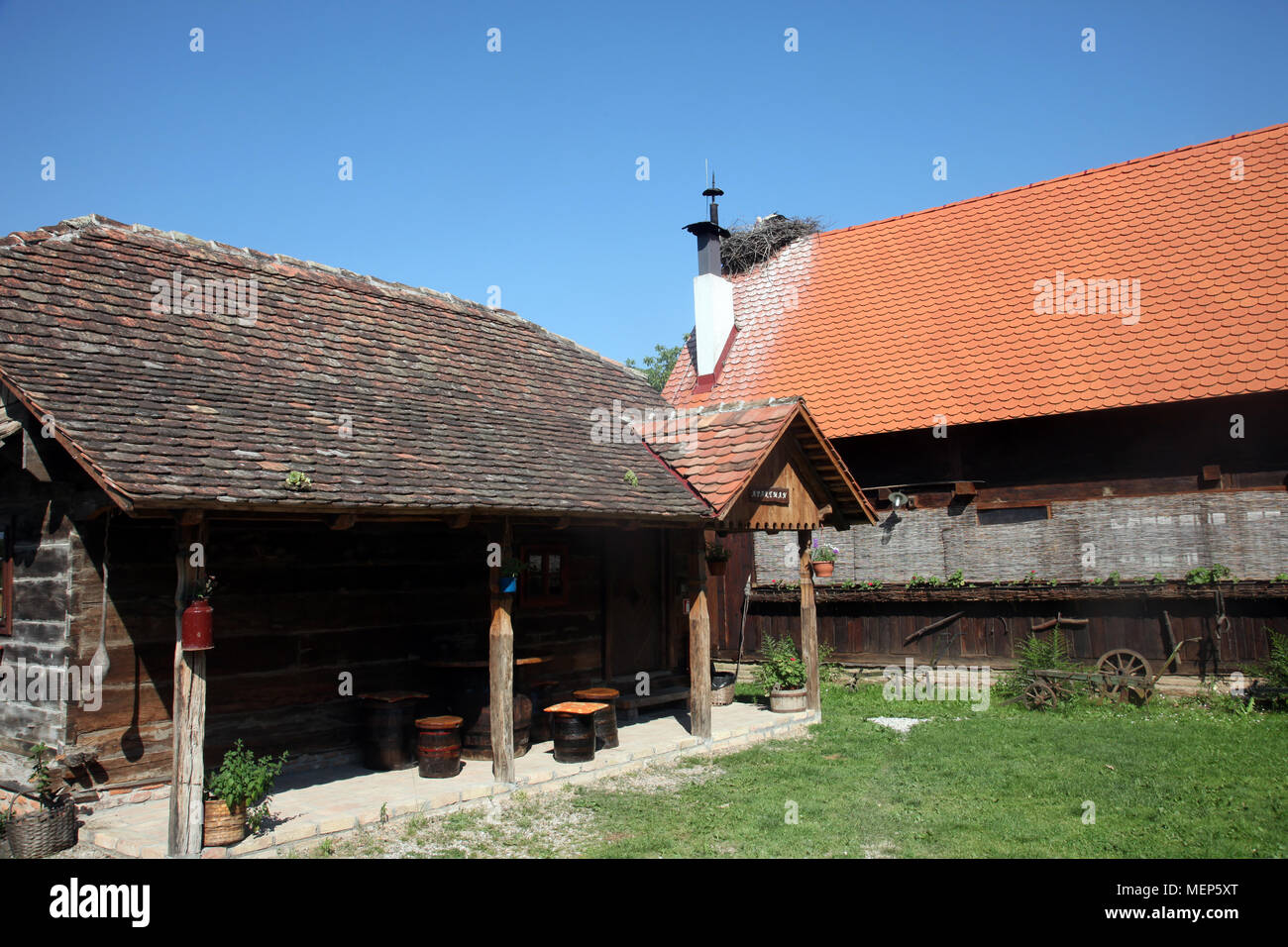 Typical wooden house in the village Cigoc, Croatia Stock Photo - Alamy