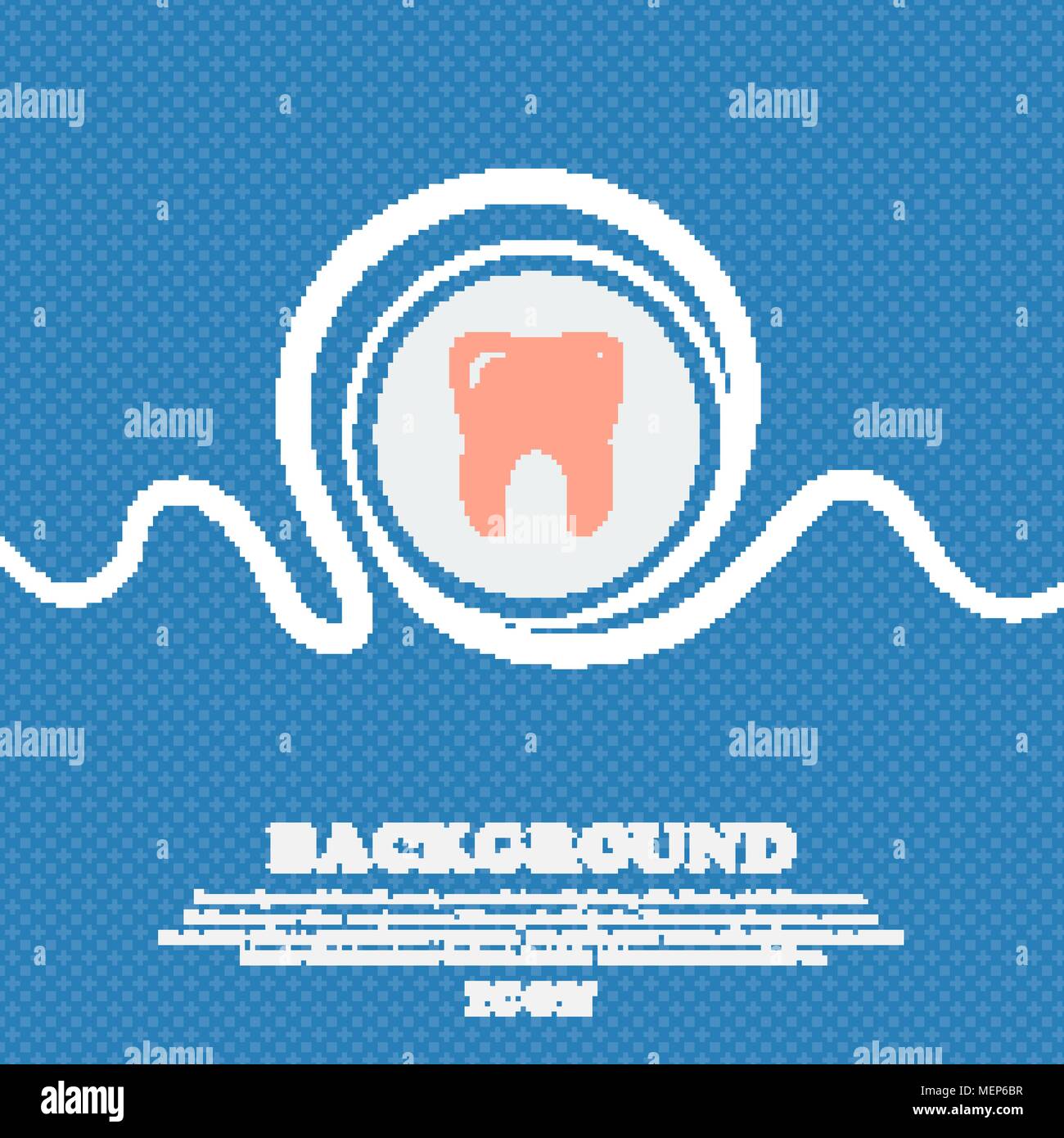 Tooth sign. Blue and white abstract background flecked with space for ...