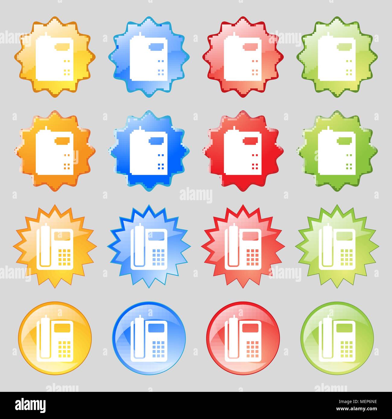 home phone icon sign. Big set of 16 colorful modern buttons for your ...
