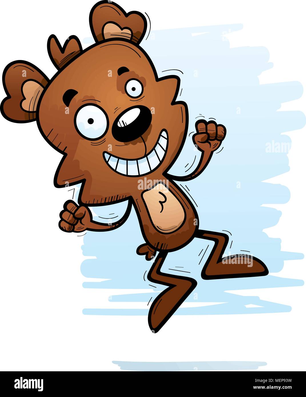 A cartoon illustration of a male bear jumping Stock Vector Image & Art ...