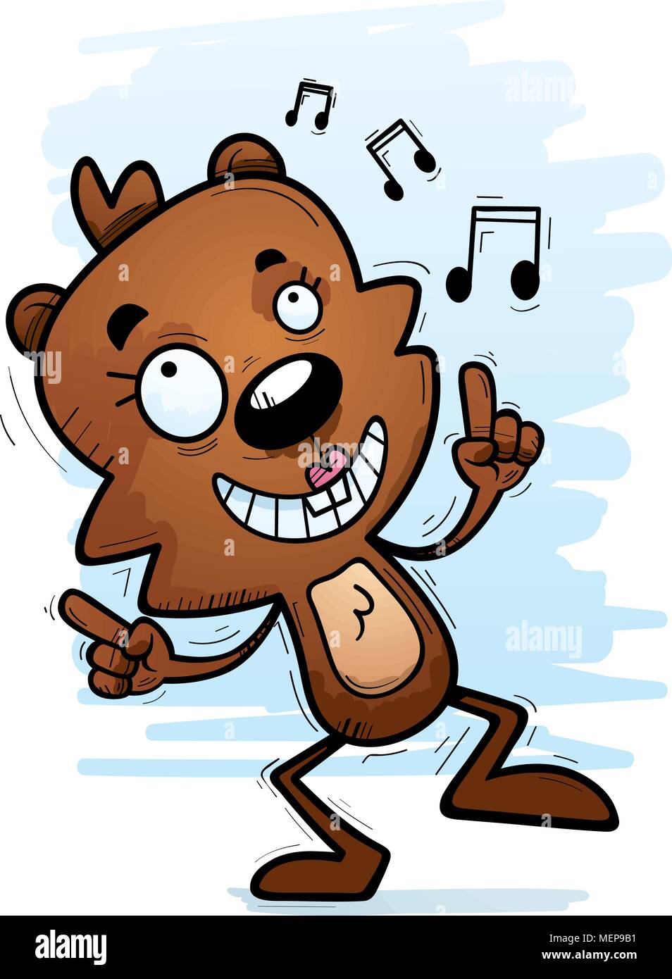 A cartoon illustration of a female beaver dancing Stock Vector Image ...