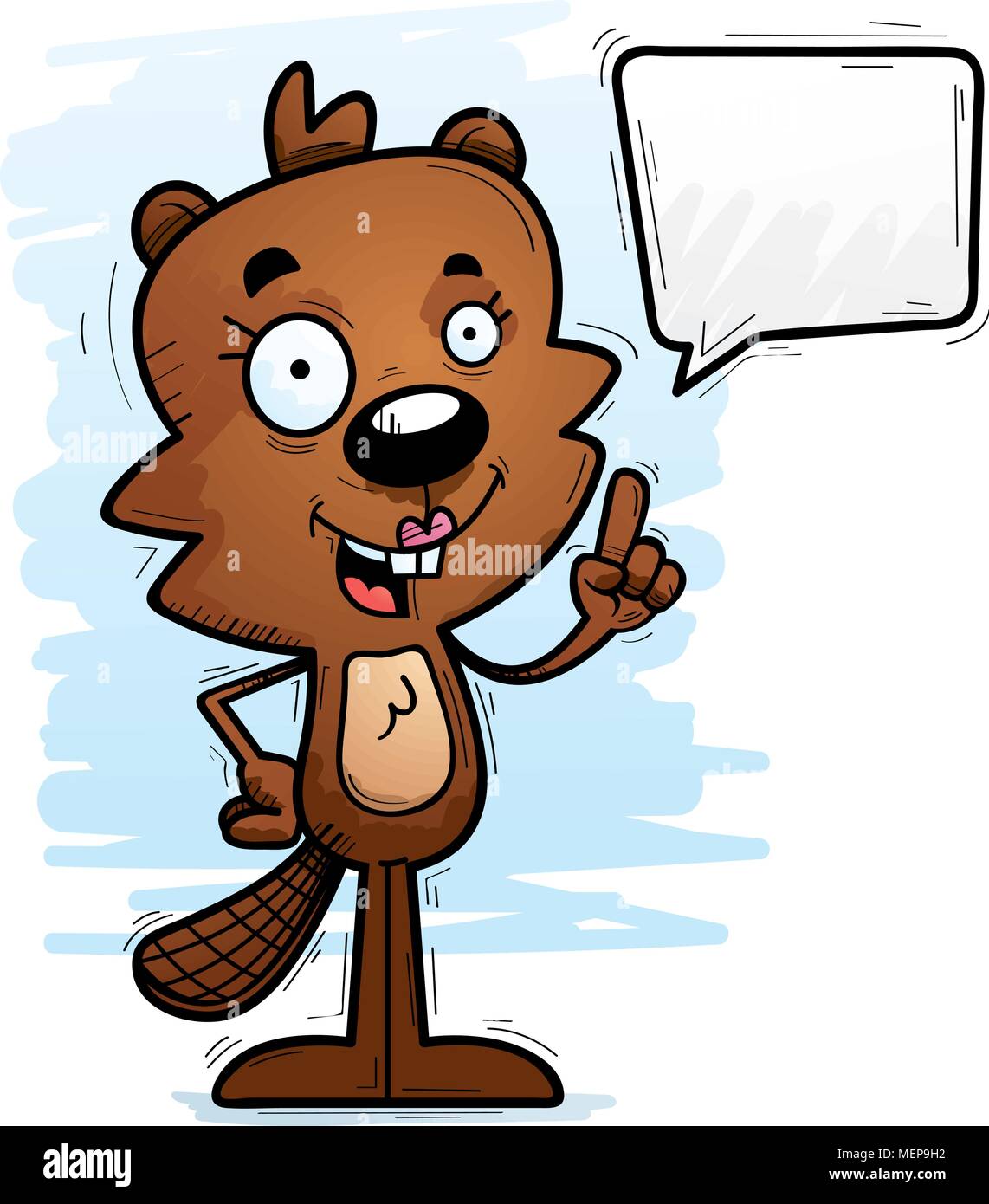 A cartoon illustration of a female beaver talking Stock Vector Image ...