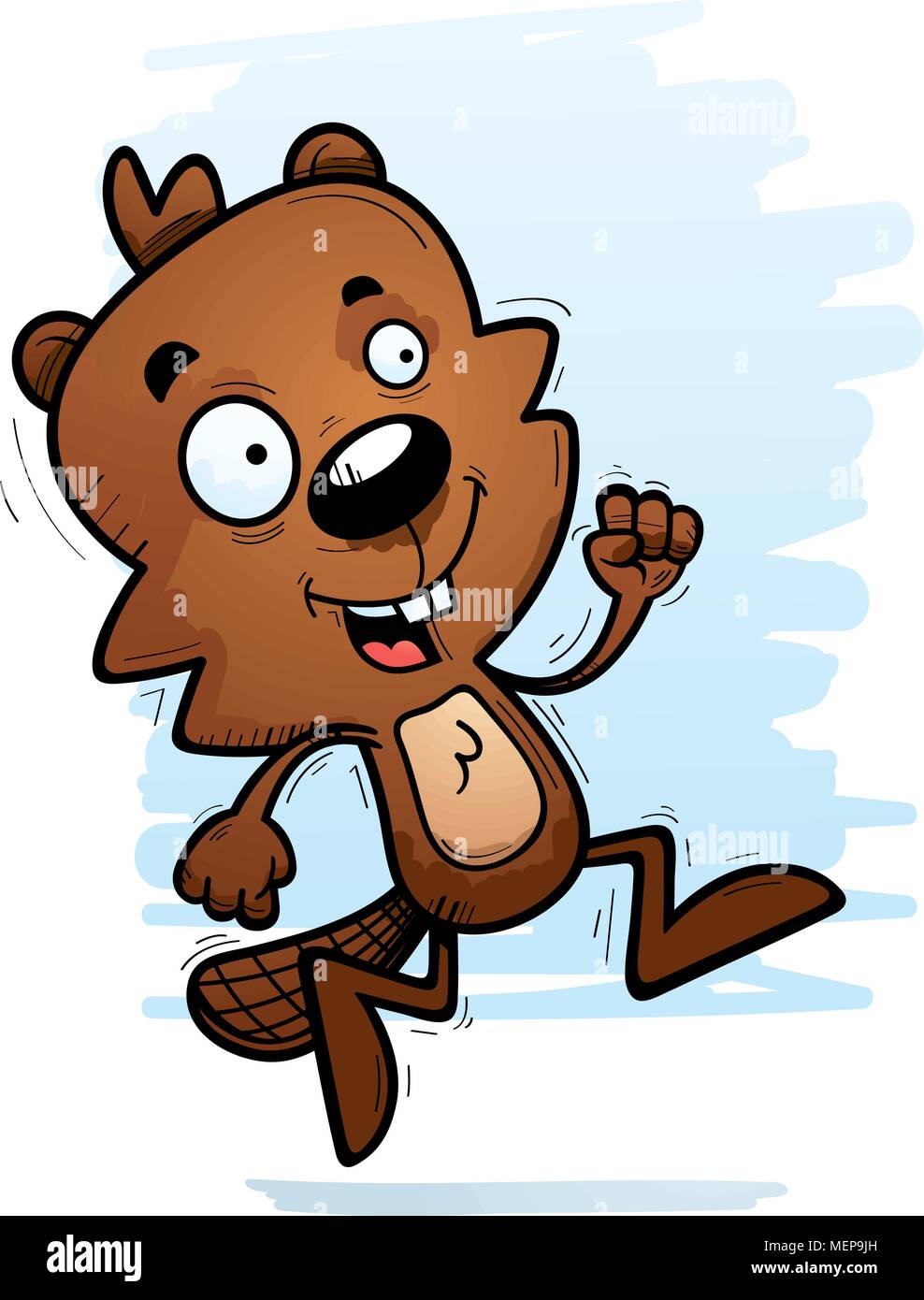 A cartoon illustration of a male beaver running Stock Vector Image ...