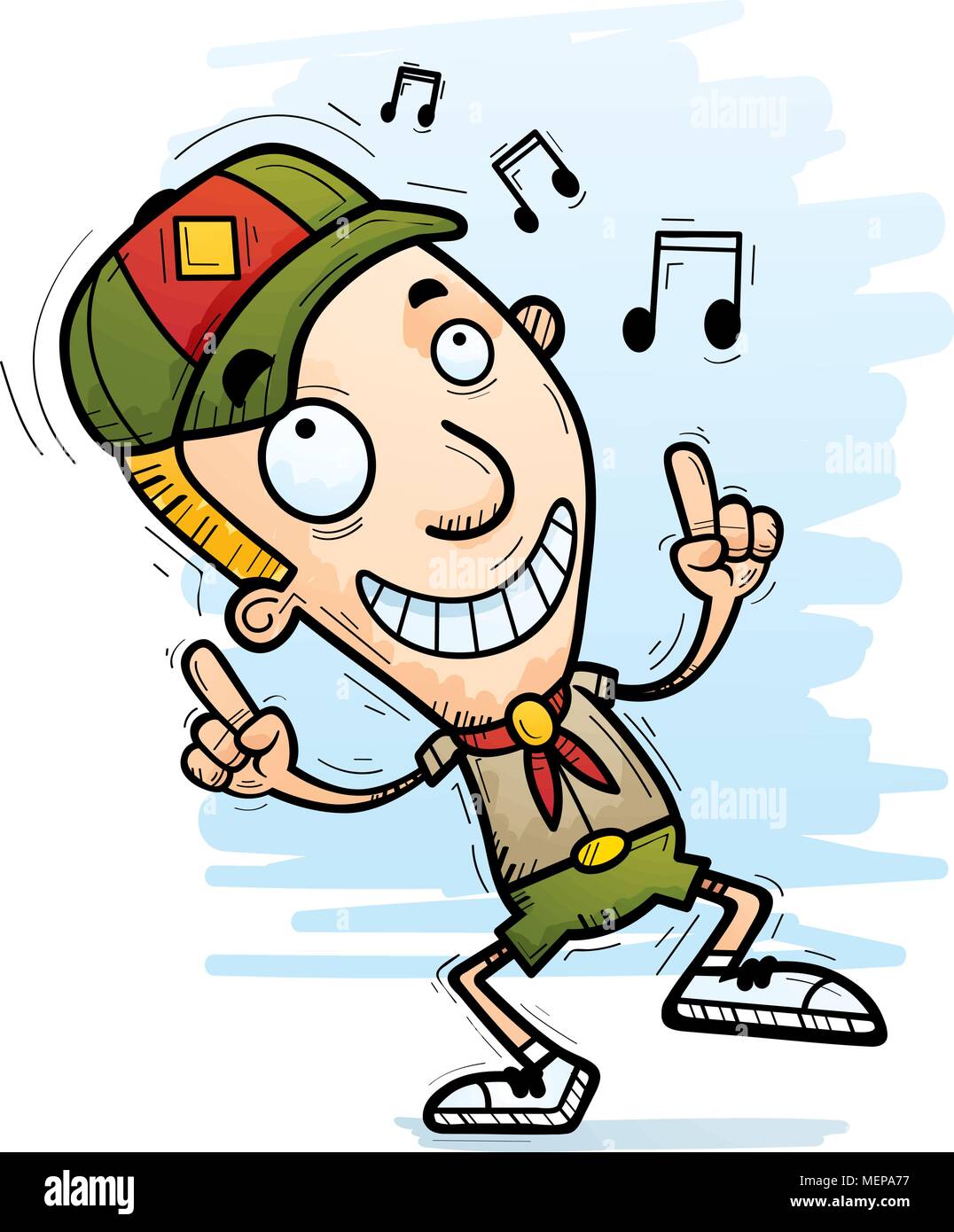 A cartoon illustration of a boy scout dancing Stock Vector Image & Art ...