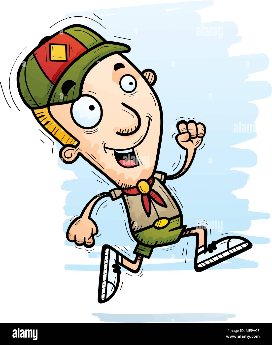 A cartoon illustration of a boy scout running Stock Vector Image & Art ...