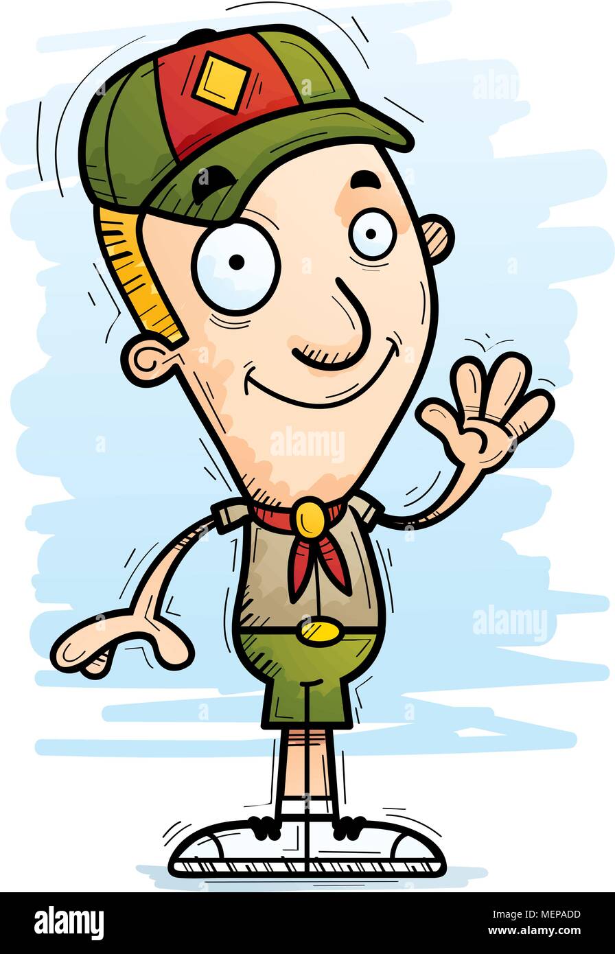 A cartoon illustration of a boy scout waving Stock Vector Image & Art ...