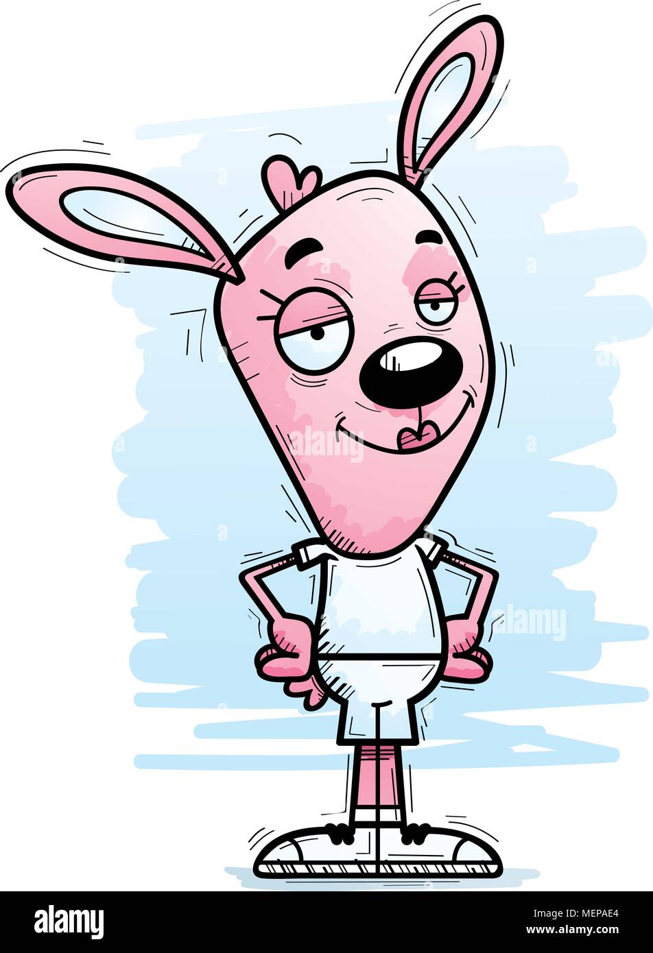 A cartoon illustration of a bunny looking confident Stock Vector Image ...
