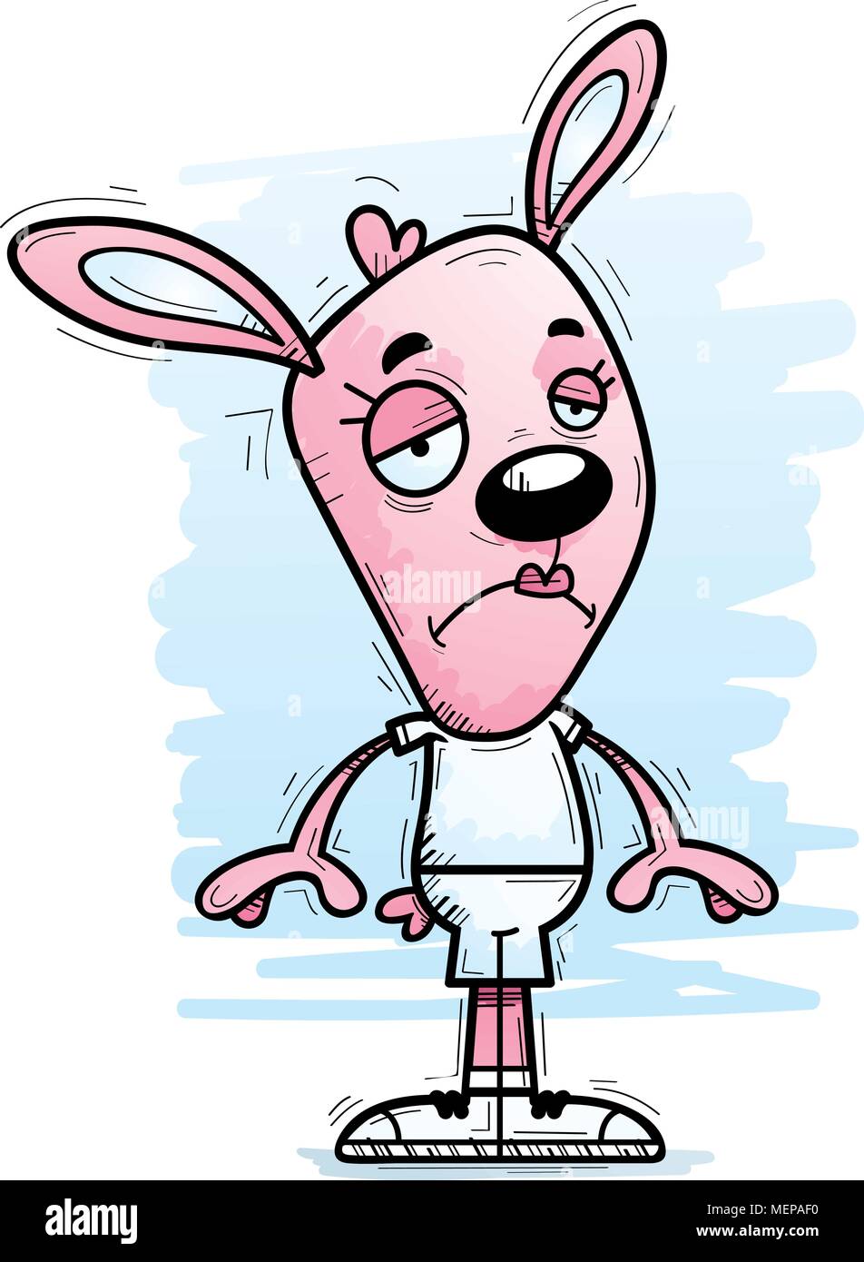 A cartoon illustration of a bunny looking sad Stock Vector Image & Art ...