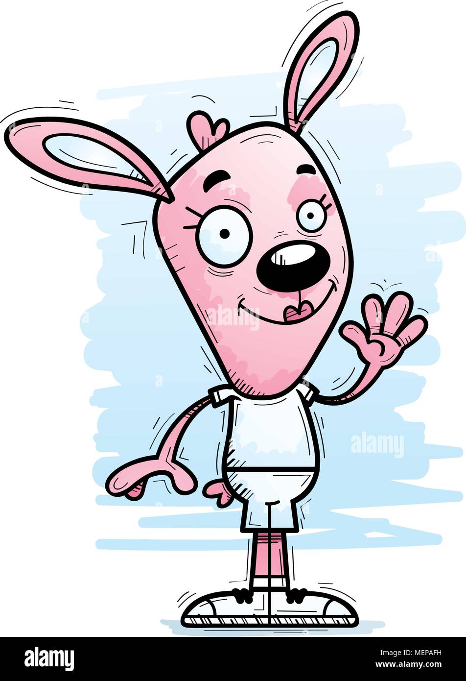 A cartoon illustration of a bunny waving Stock Vector Image & Art - Alamy