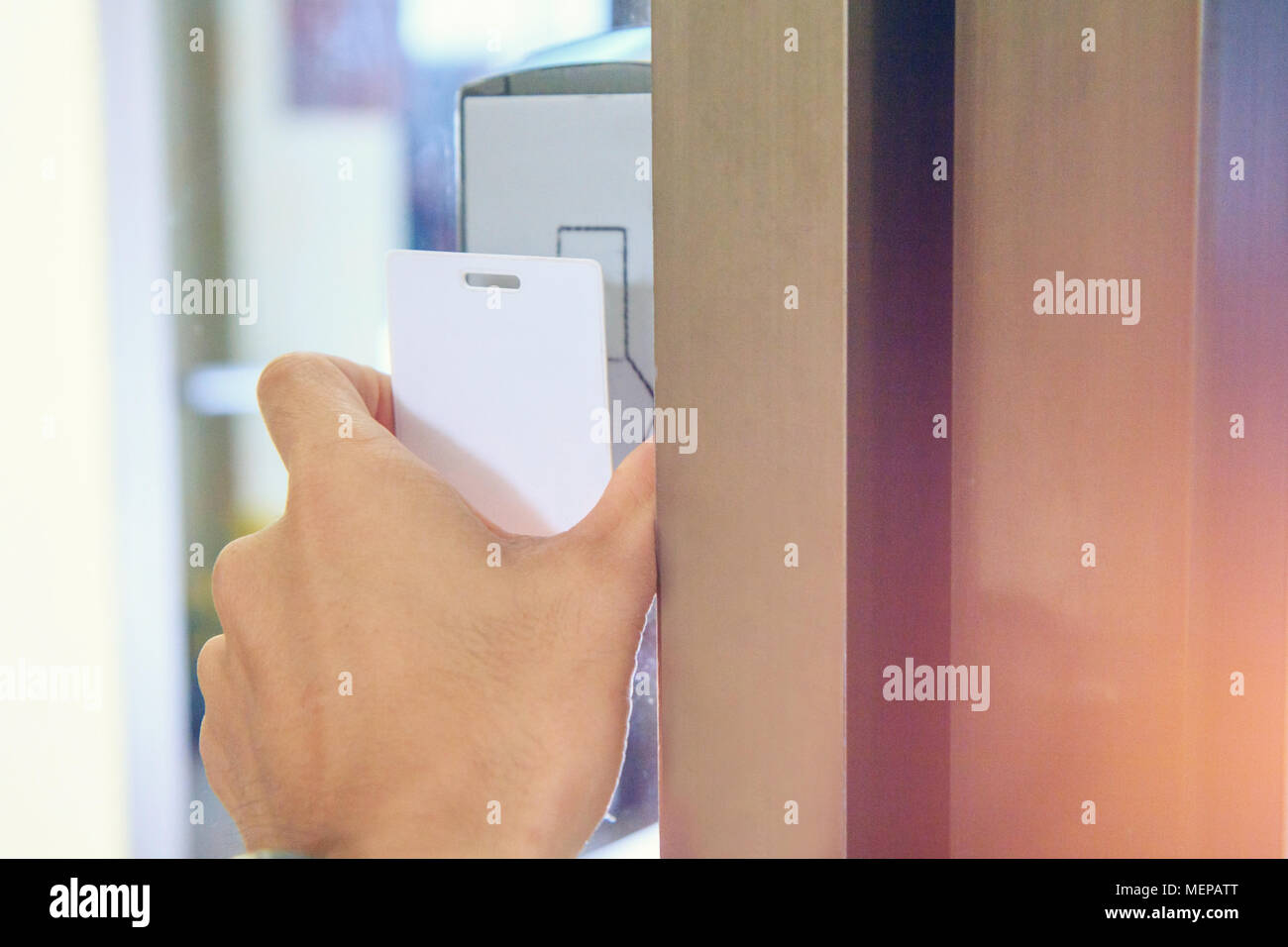 touch key-card of the door access Stock Photo - Alamy