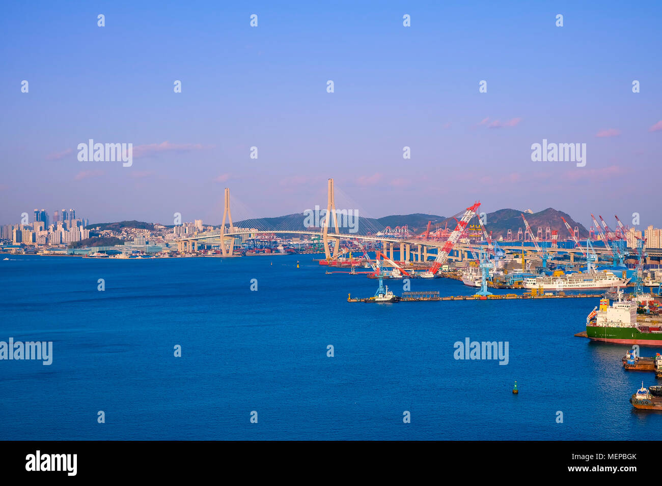 Aerial view of Busan port, South Korea Stock Photo - Alamy