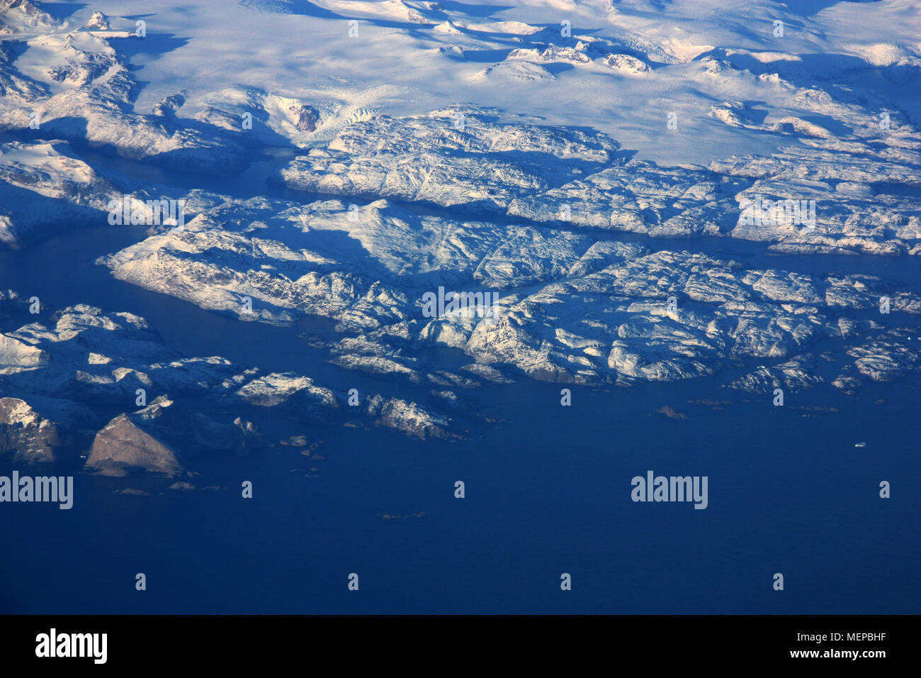 Aerial View of the Coastline of Greenland Stock Photo - Alamy