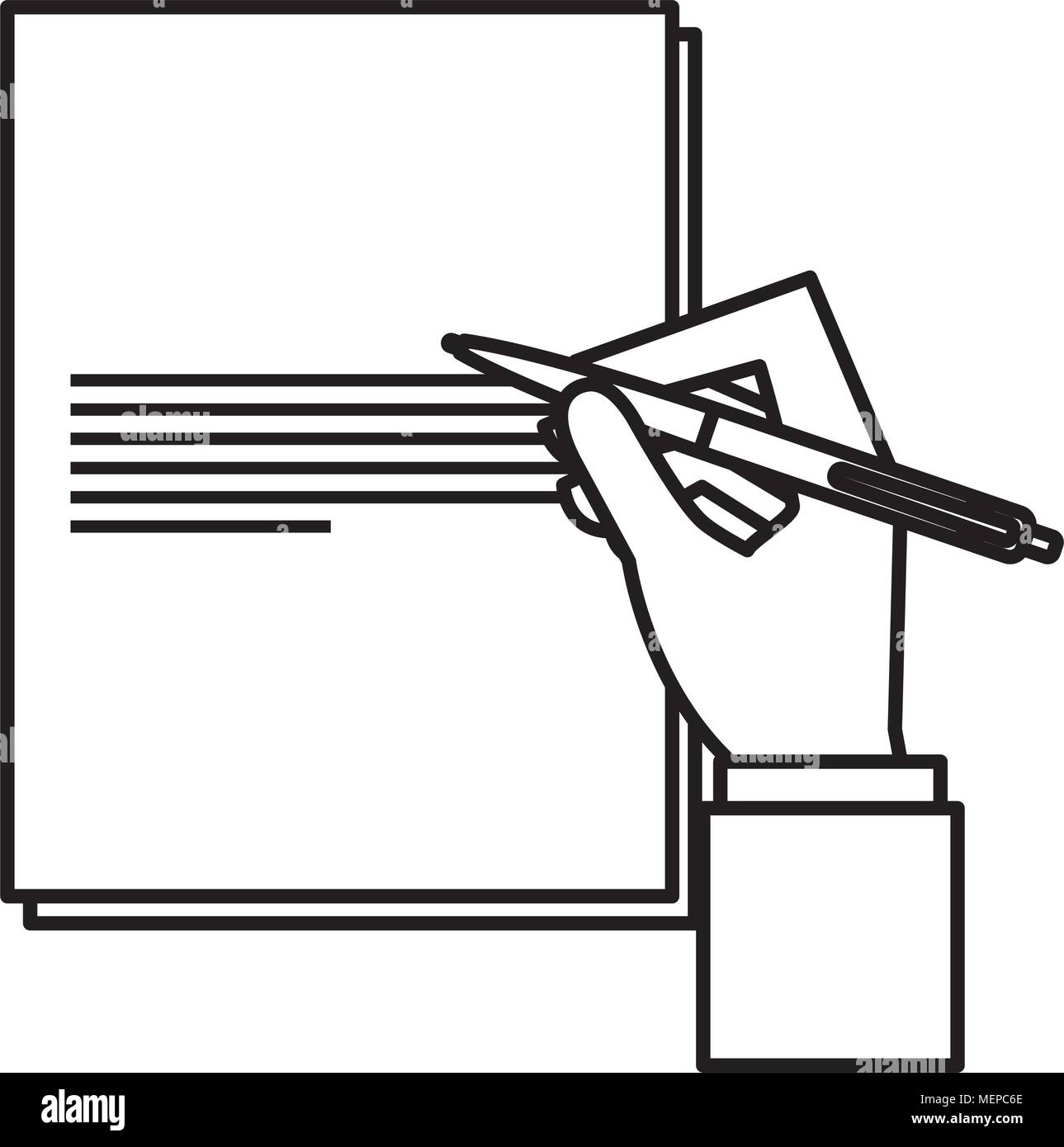 hand writing with pencil in paper Stock Vector Image & Art - Alamy