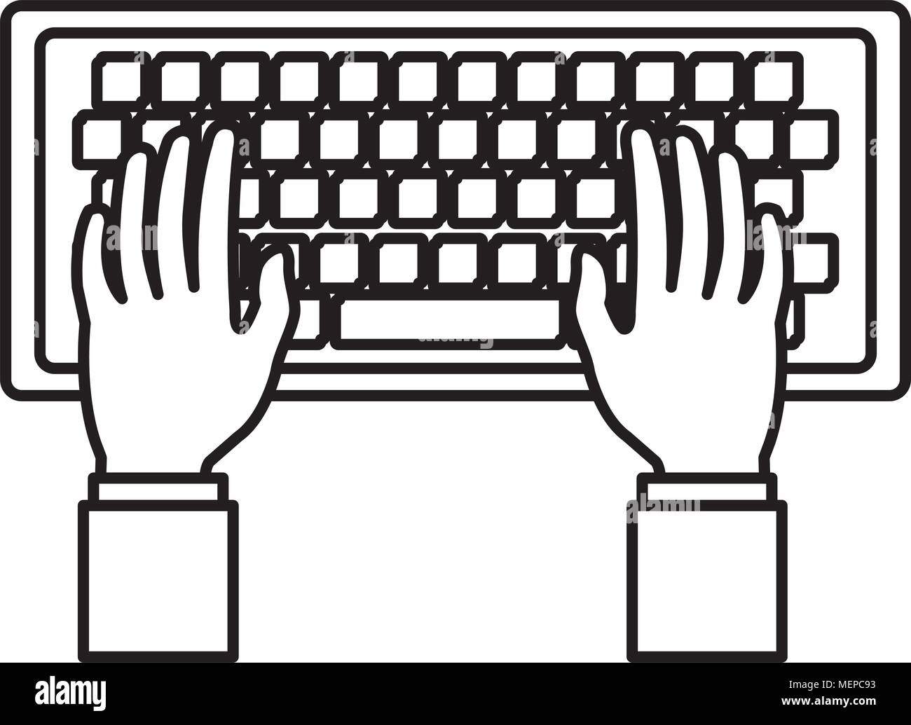 hands using computer keyboard Stock Vector Image & Art - Alamy
