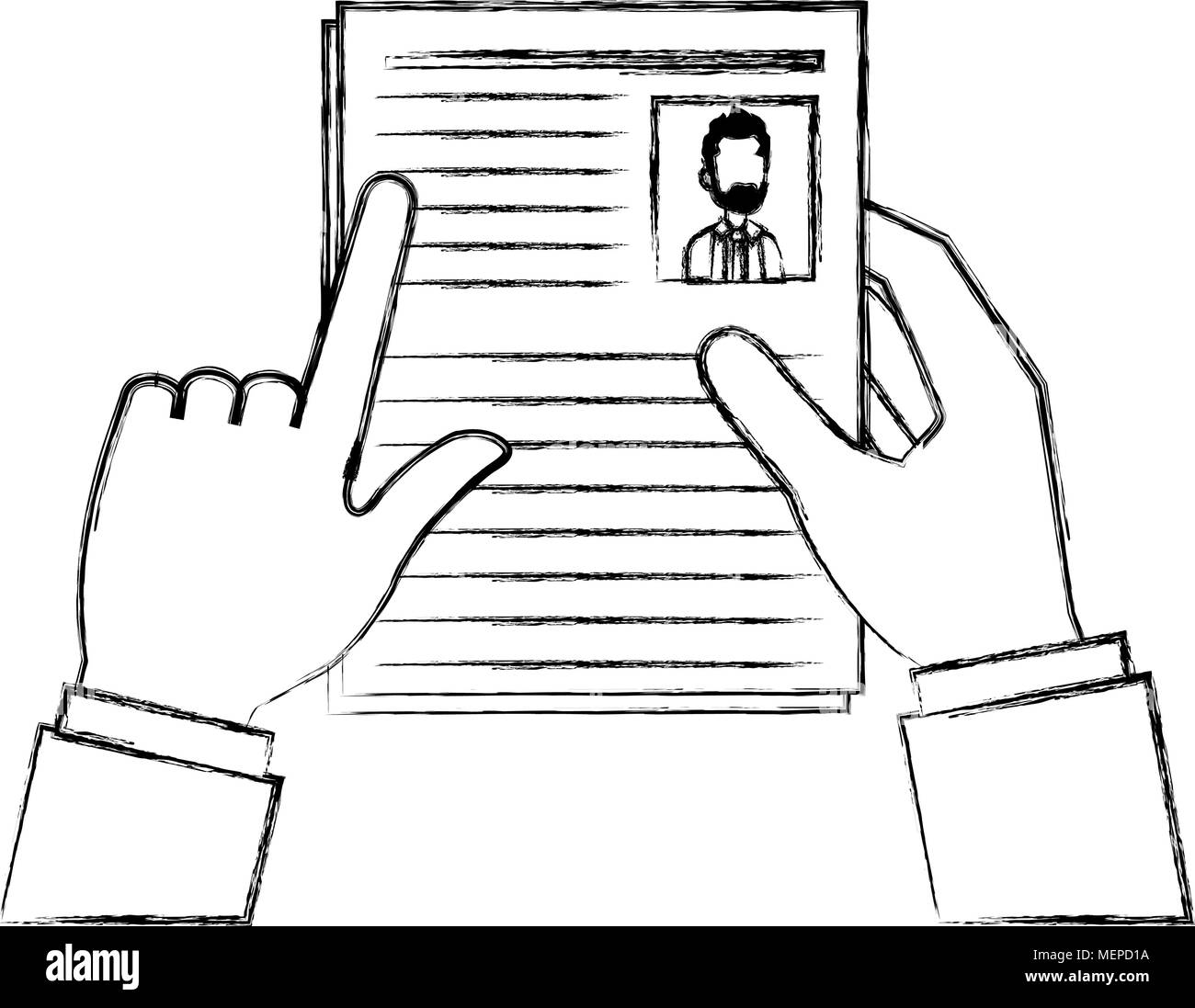 hands with curriculum vitae document Stock Vector Image & Art - Alamy