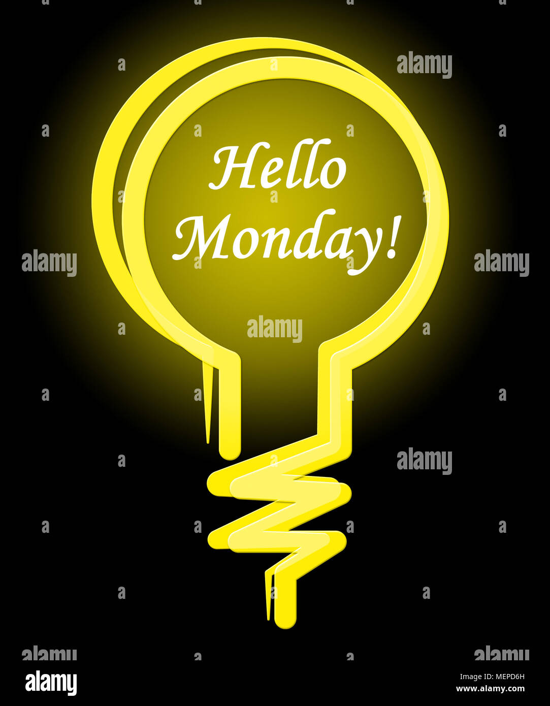 Monday Morning Wishes - Hello Electric Lightbulb - 3d Illustration ...