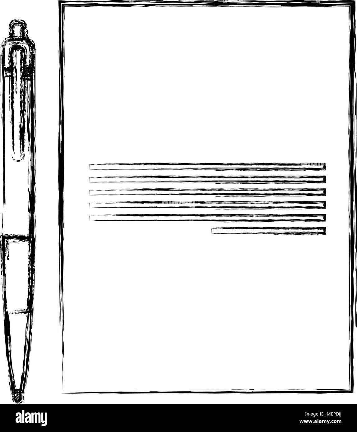 paper document with pen Stock Vector Image & Art - Alamy