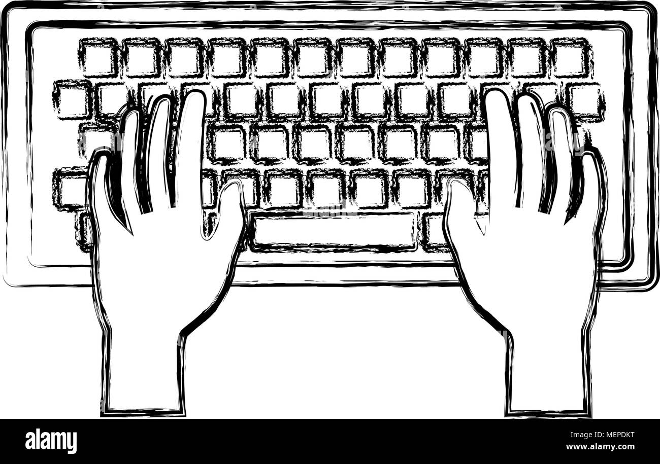 hands using computer keyboard Stock Vector Image & Art - Alamy