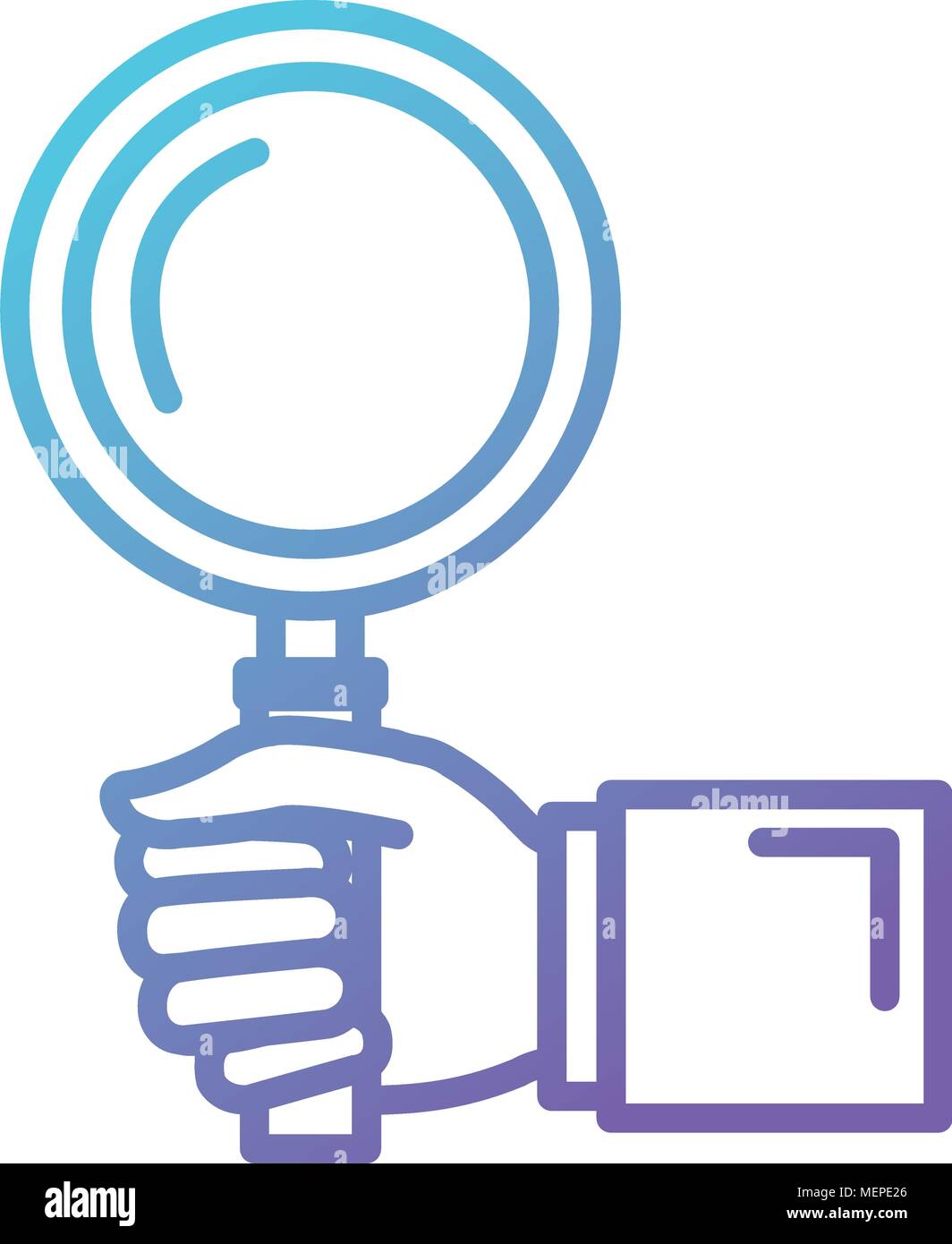 hand human with magnifying glass isolated icon Stock Vector Image & Art ...
