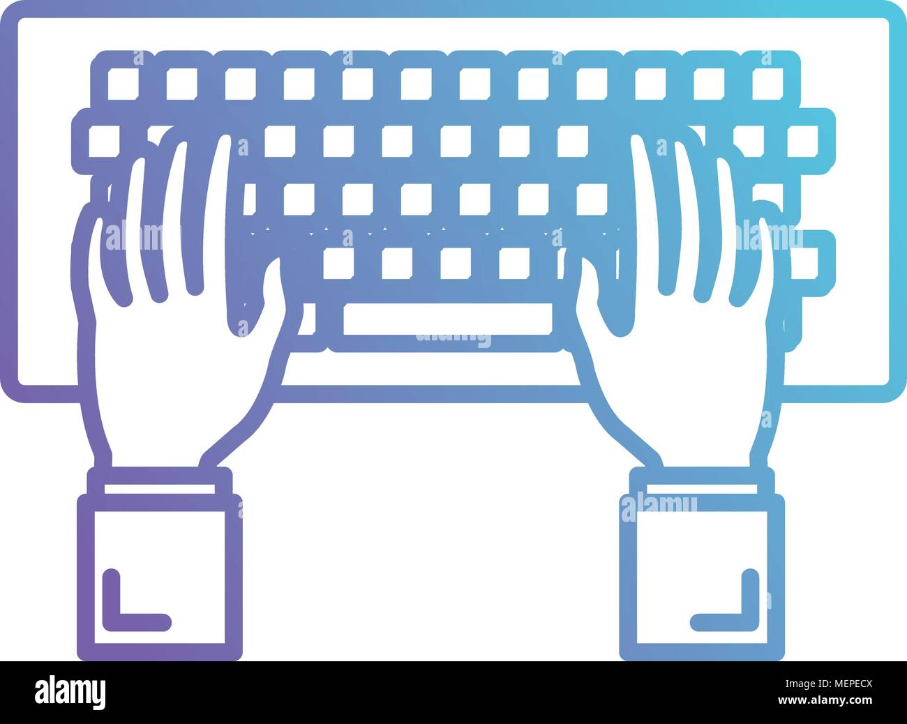 Hands using keyboard Stock Vector Images - Alamy