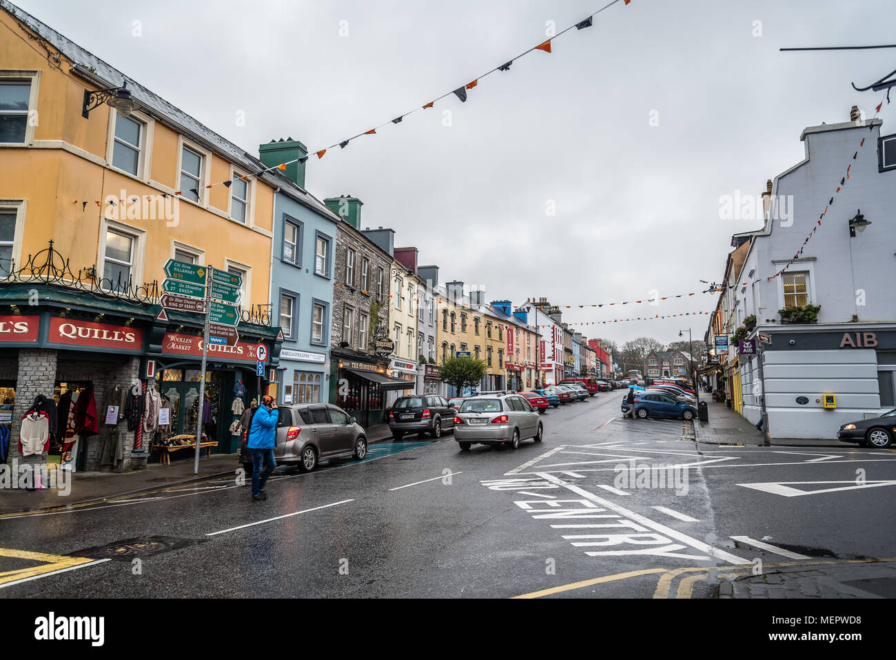 Kenmare, Ireland - November 10, 2017: Commercial street with ...