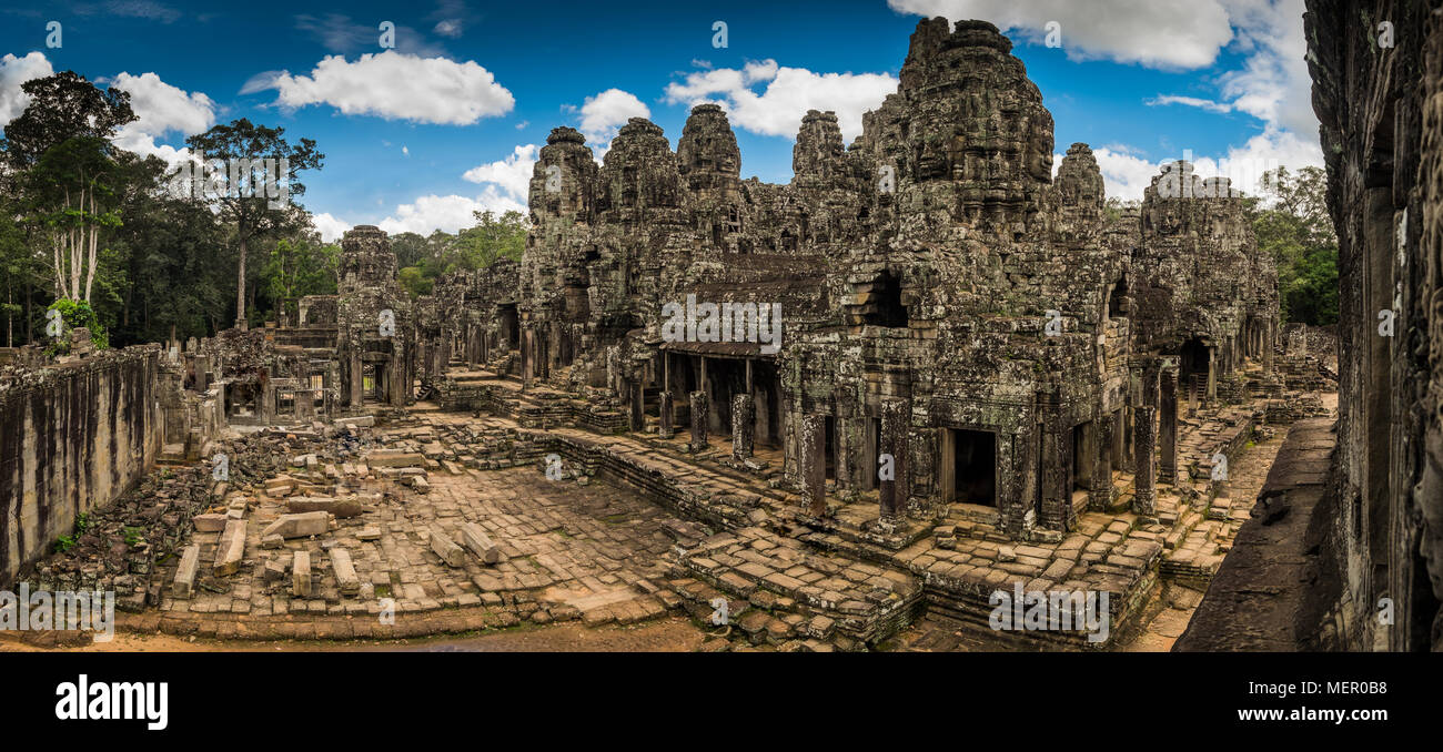 Complex Bayon. Cambodia, Siem Reap. Very famous ancient landmark. Hing ...