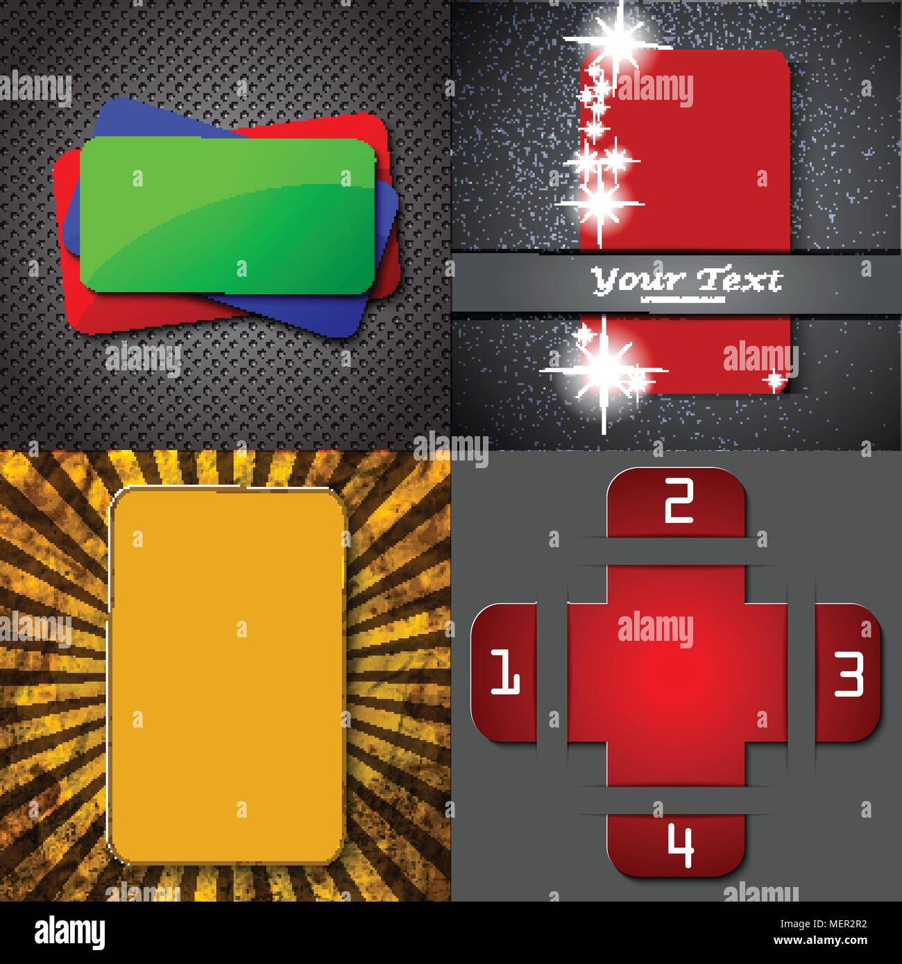 Set of Blank hanging sign for your text on an abstract background ...