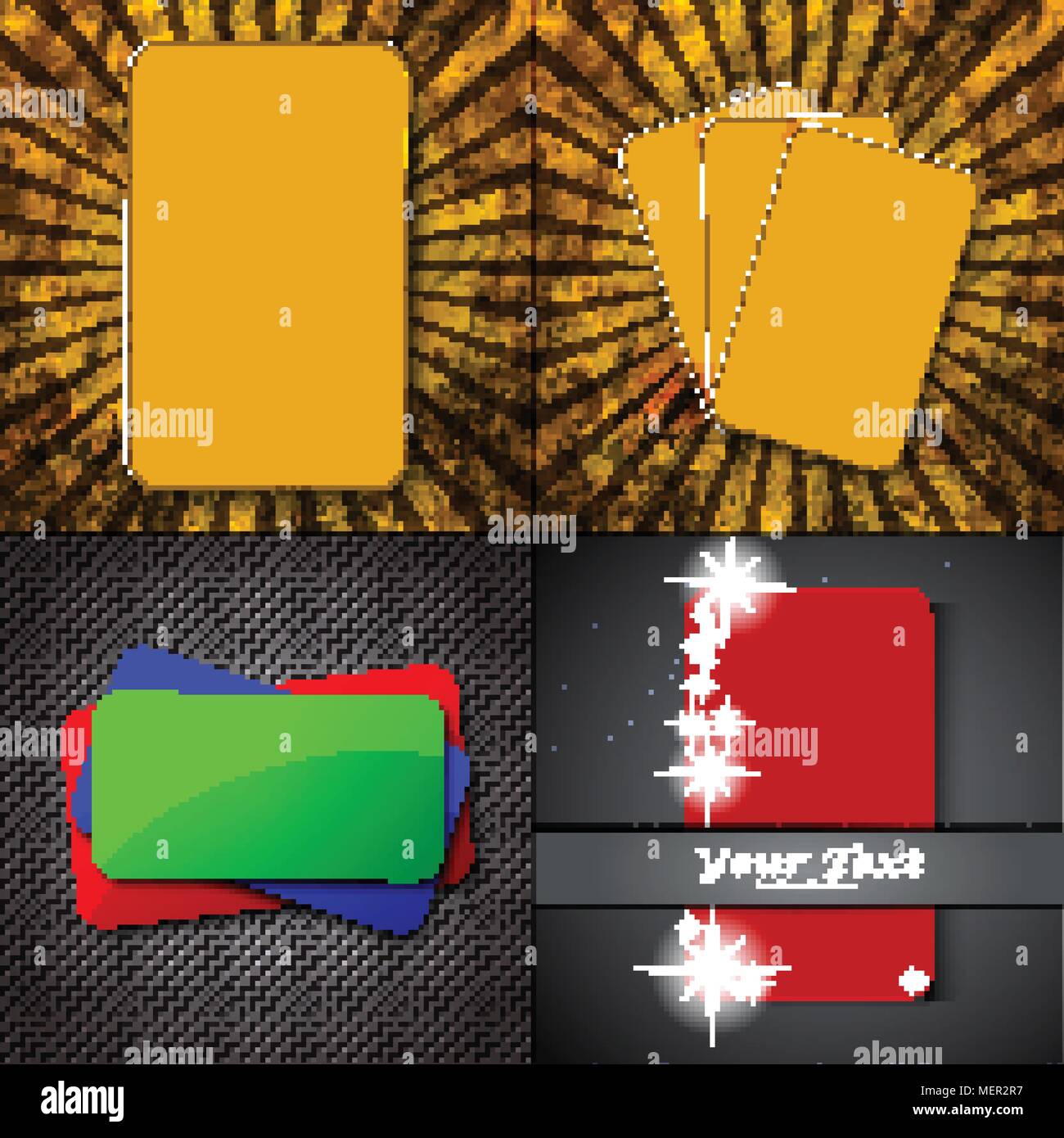 Set of Blank hanging sign for your text on an abstract background ...