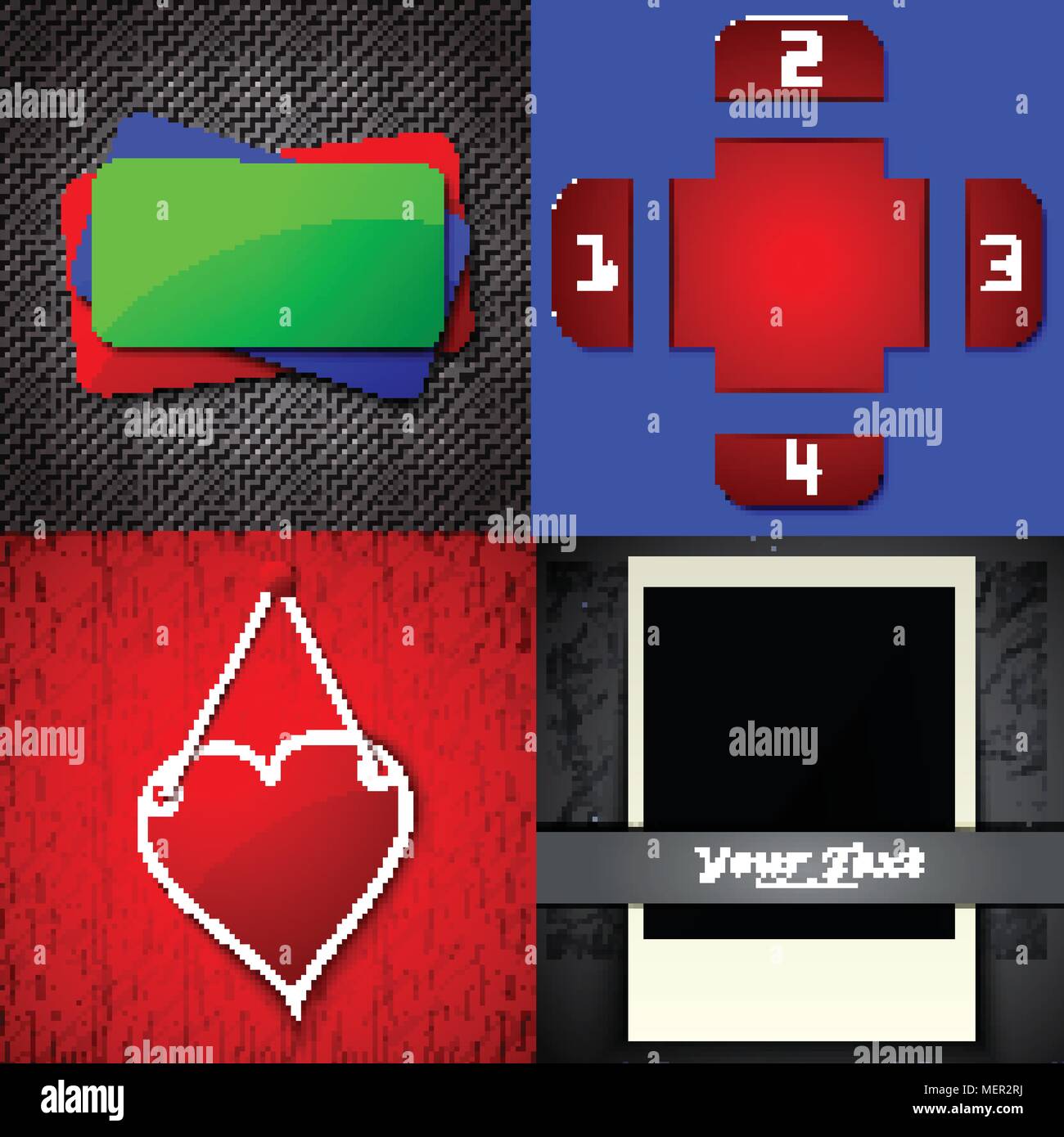 Set of Vintage retro frame hanging on a wall with space for your text ...