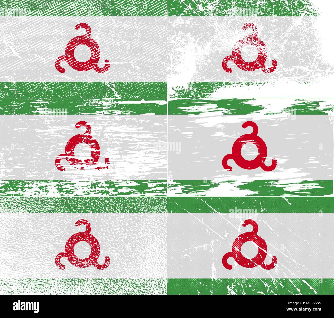 Flag of Ingushetia with old texture. Vector illustration Stock Vector ...