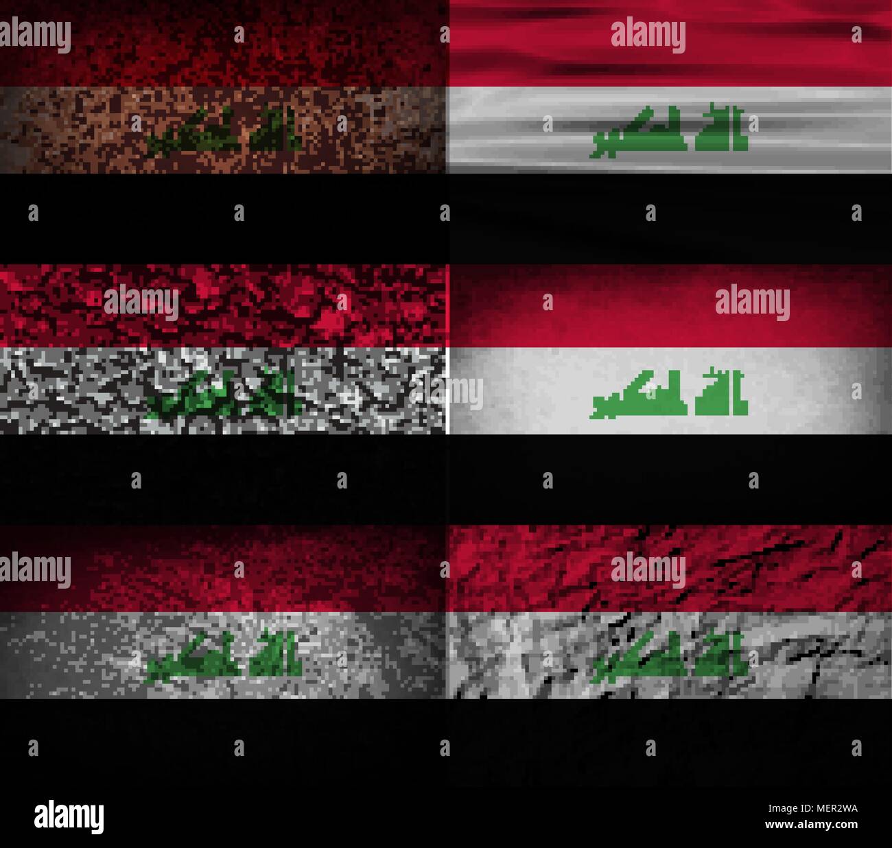 Flag of Iraq with old texture. Vector illustration Stock Vector Image ...