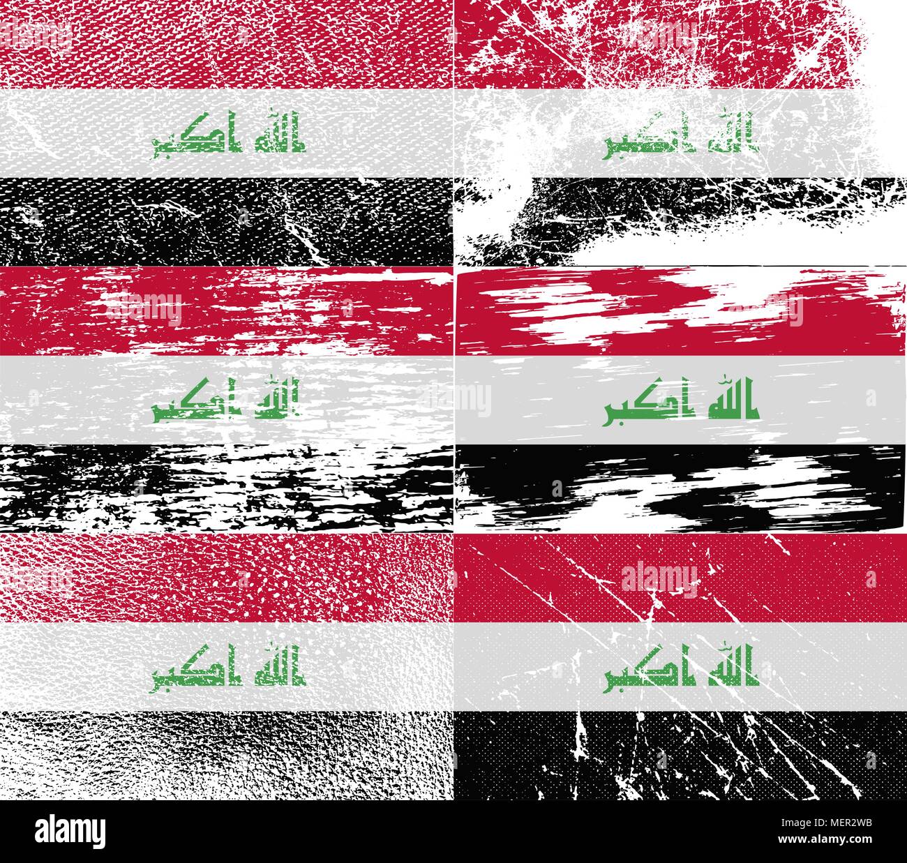 Flag of Iraq with old texture. Vector illustration Stock Vector Image ...
