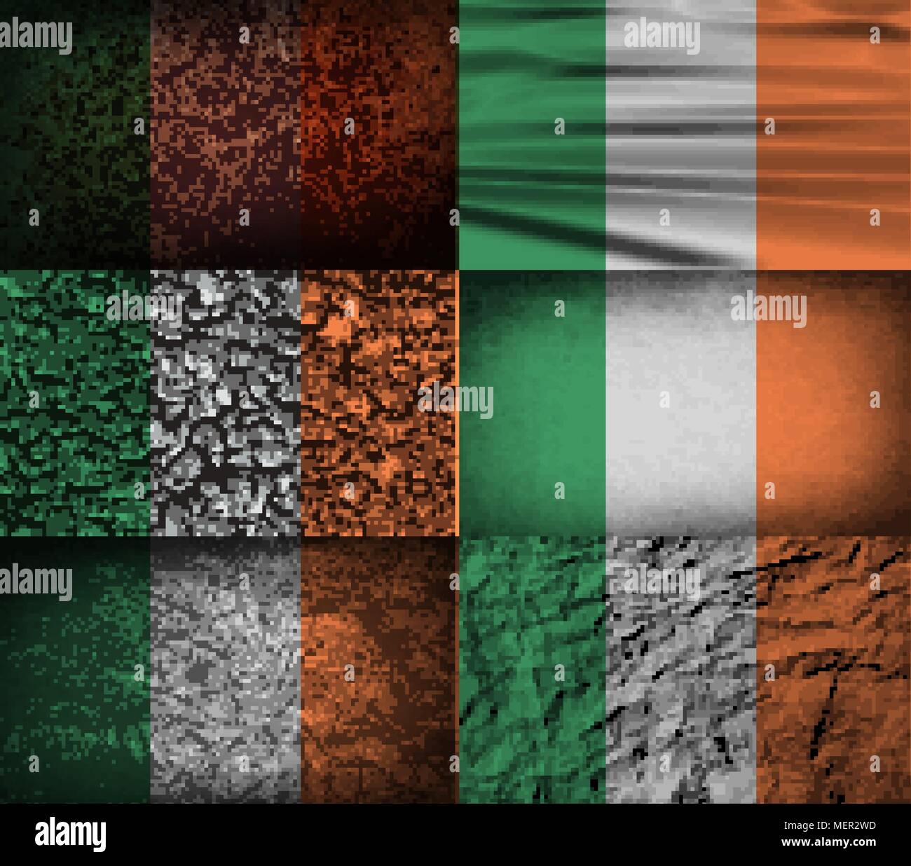 Flag of Ireland with old texture. Vector illustration Stock Vector ...