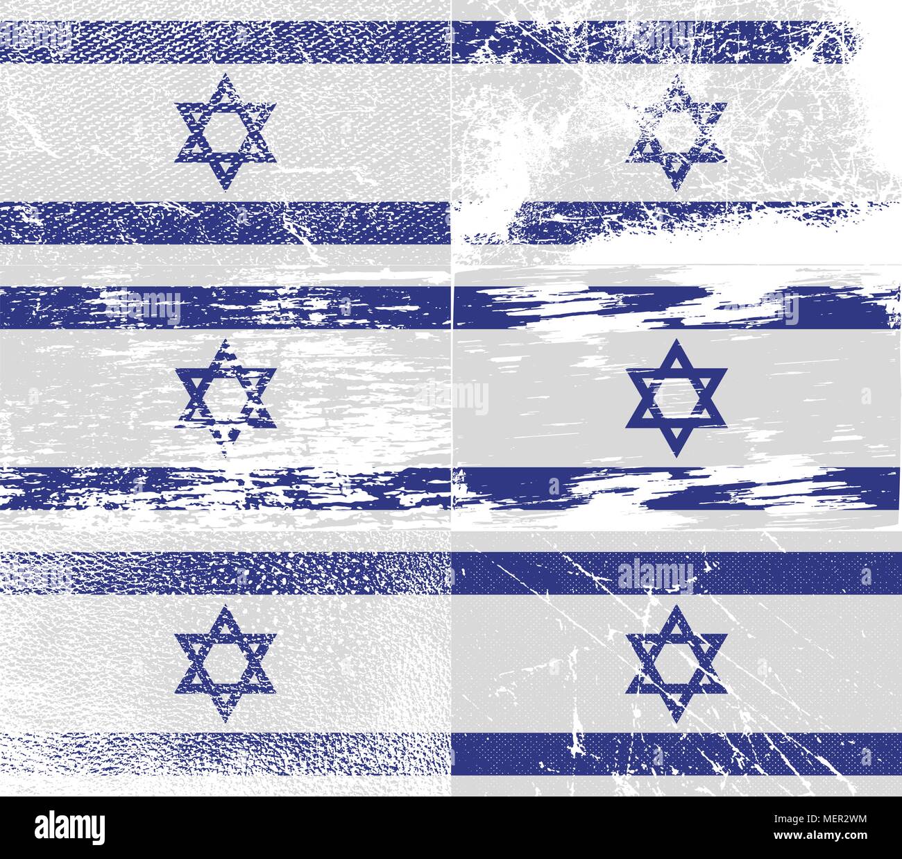 Flag of Israe with old texture. Vector illustration Stock Vector Image ...