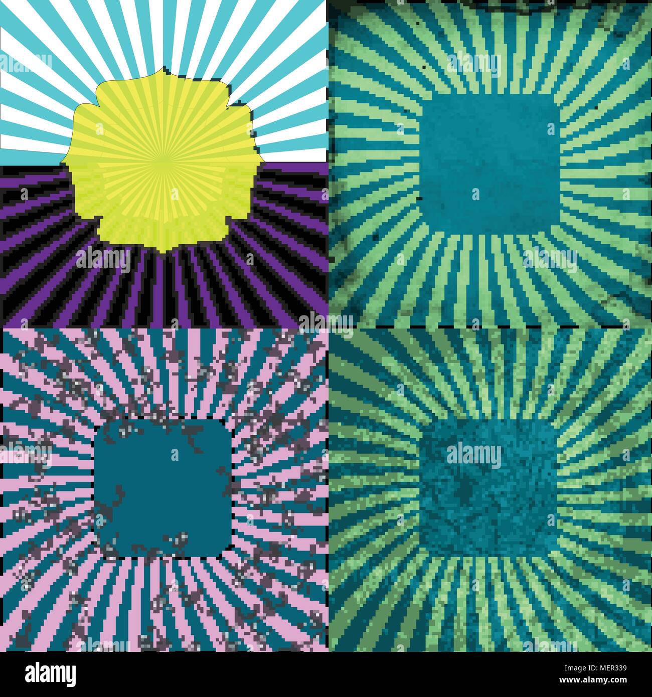 Set Vintage Colored Rays background. EPS10. Vector illustration Stock ...