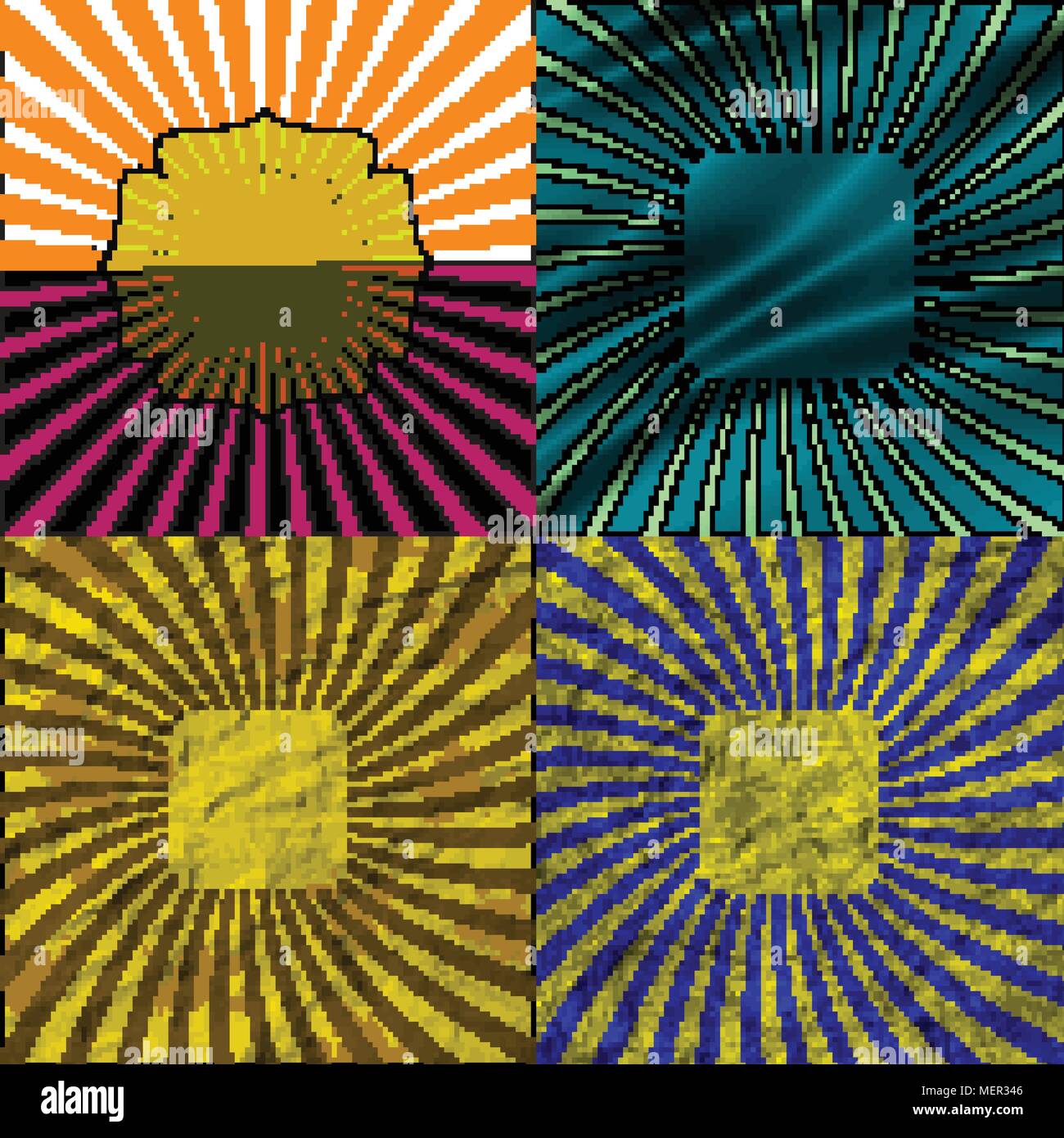 Set Vintage Colored Rays background. EPS10. Vector illustration Stock ...
