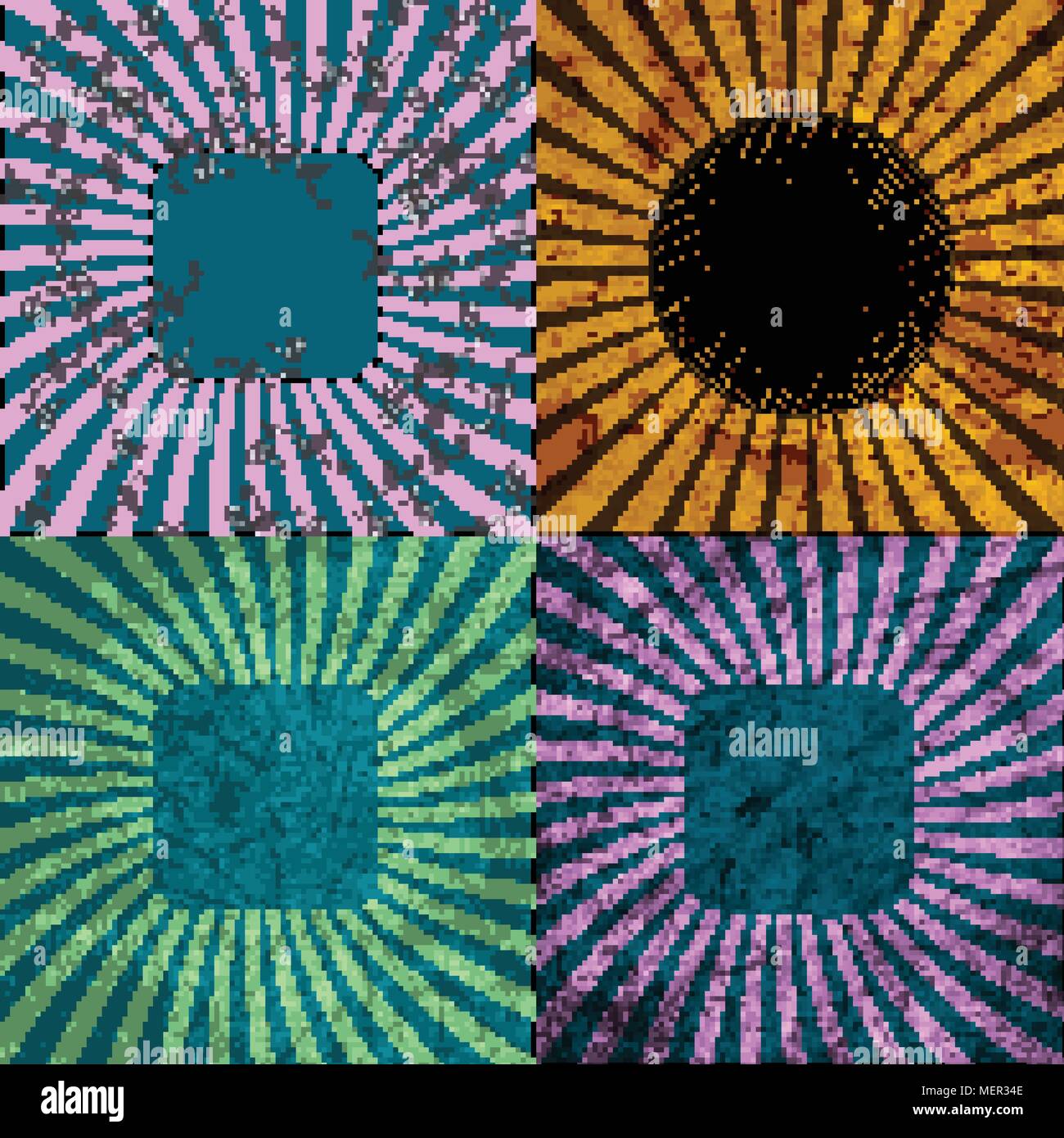 Set Vintage Colored Rays background. EPS10. Vector illustration Stock ...