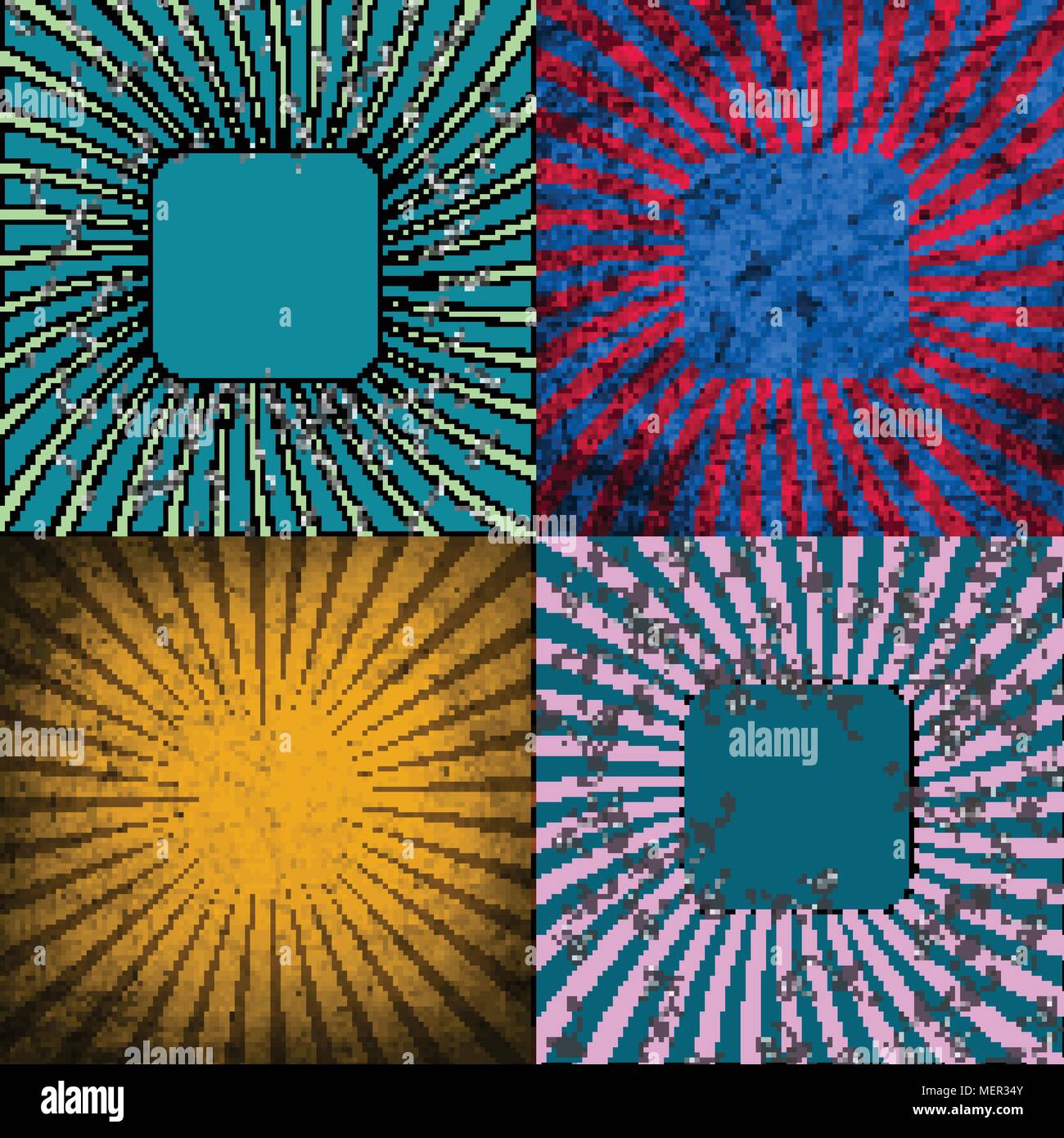 Set Vintage Colored Rays background. EPS10. Vector illustration Stock ...