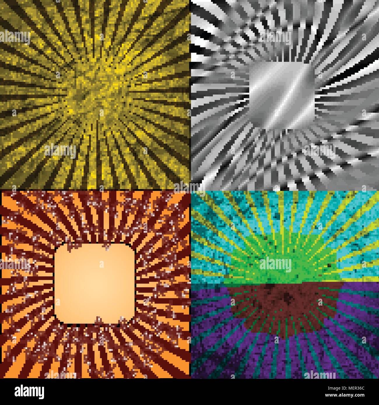 Set Vintage Colored Rays background. EPS10. Vector illustration Stock ...