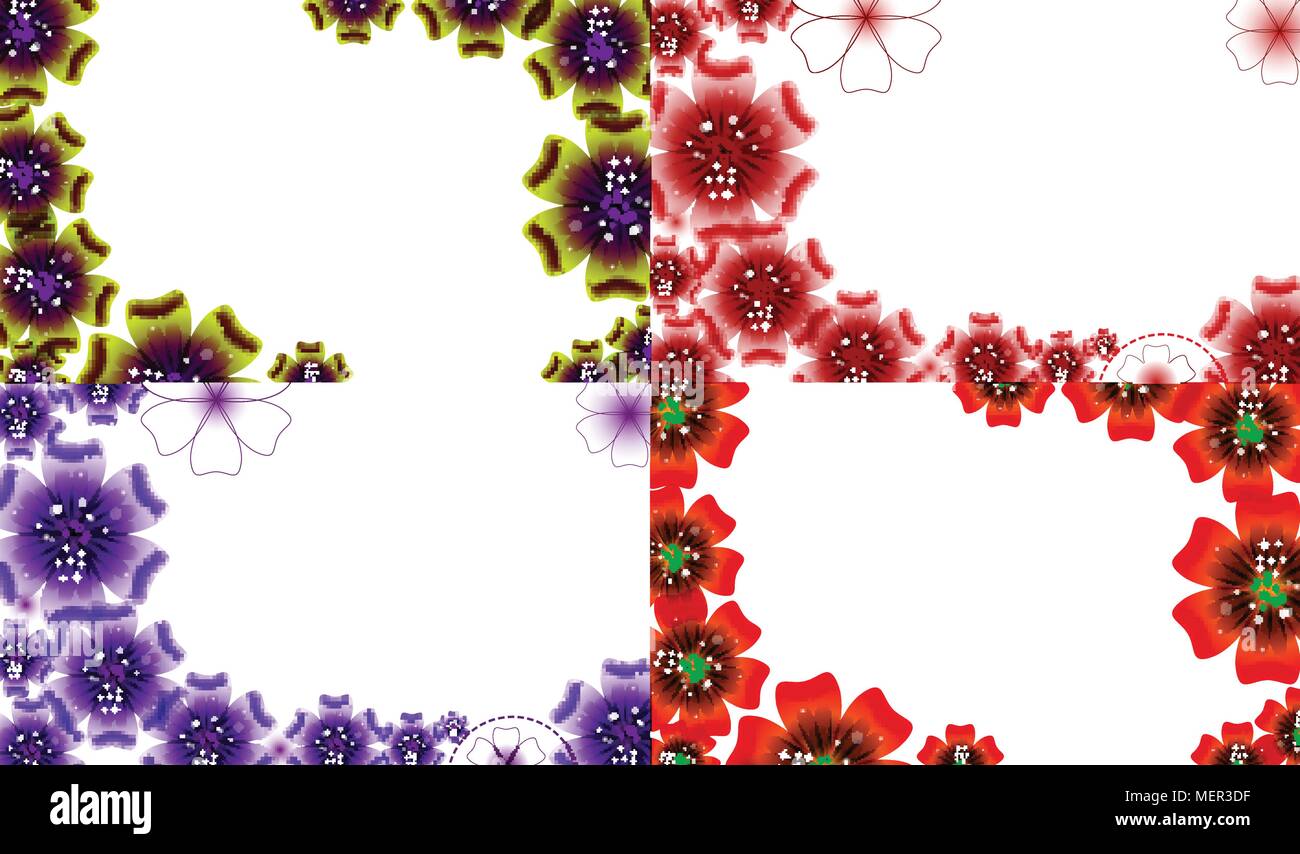 Set of Abstract flower background with place for your text. Vector ...