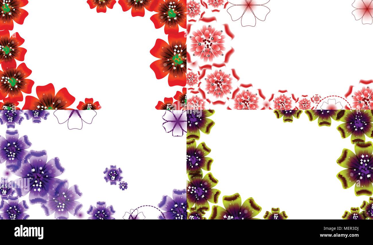 Set of Spring background for the design of flowers. Vector illustration ...