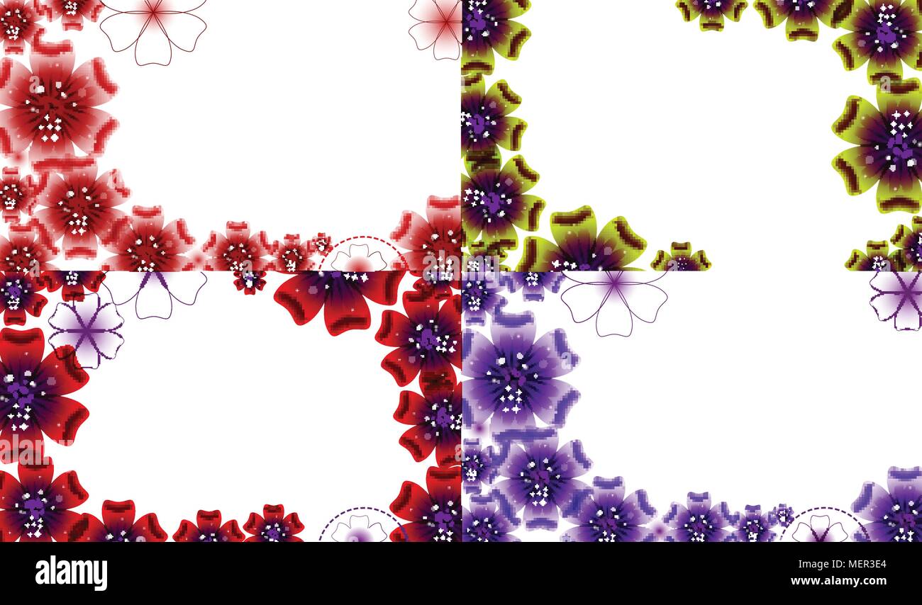 Set of Spring background for the design of flowers. Vector illustration ...