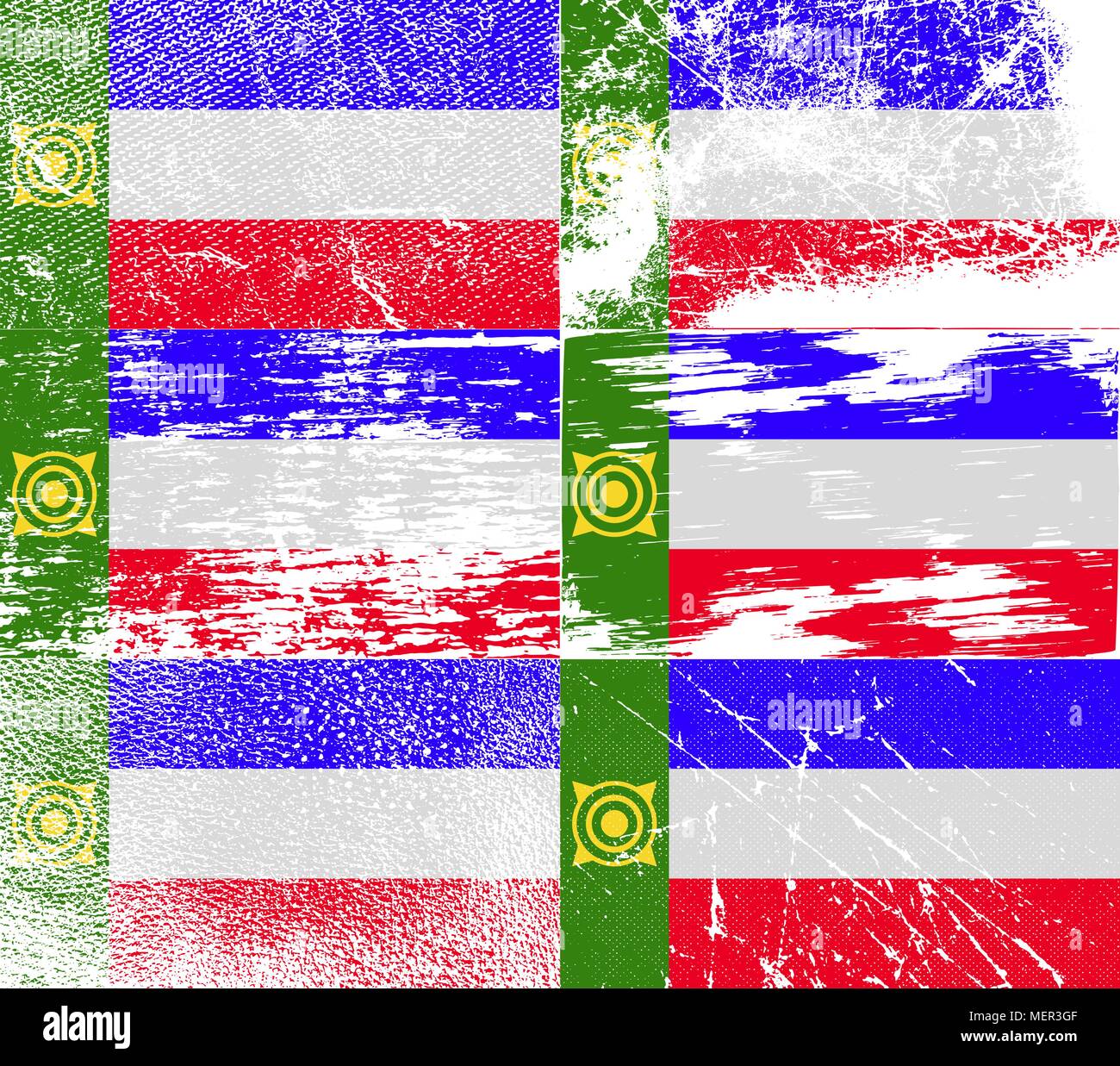 Flag of Khakassia with old texture. Vector illustration Stock Vector ...