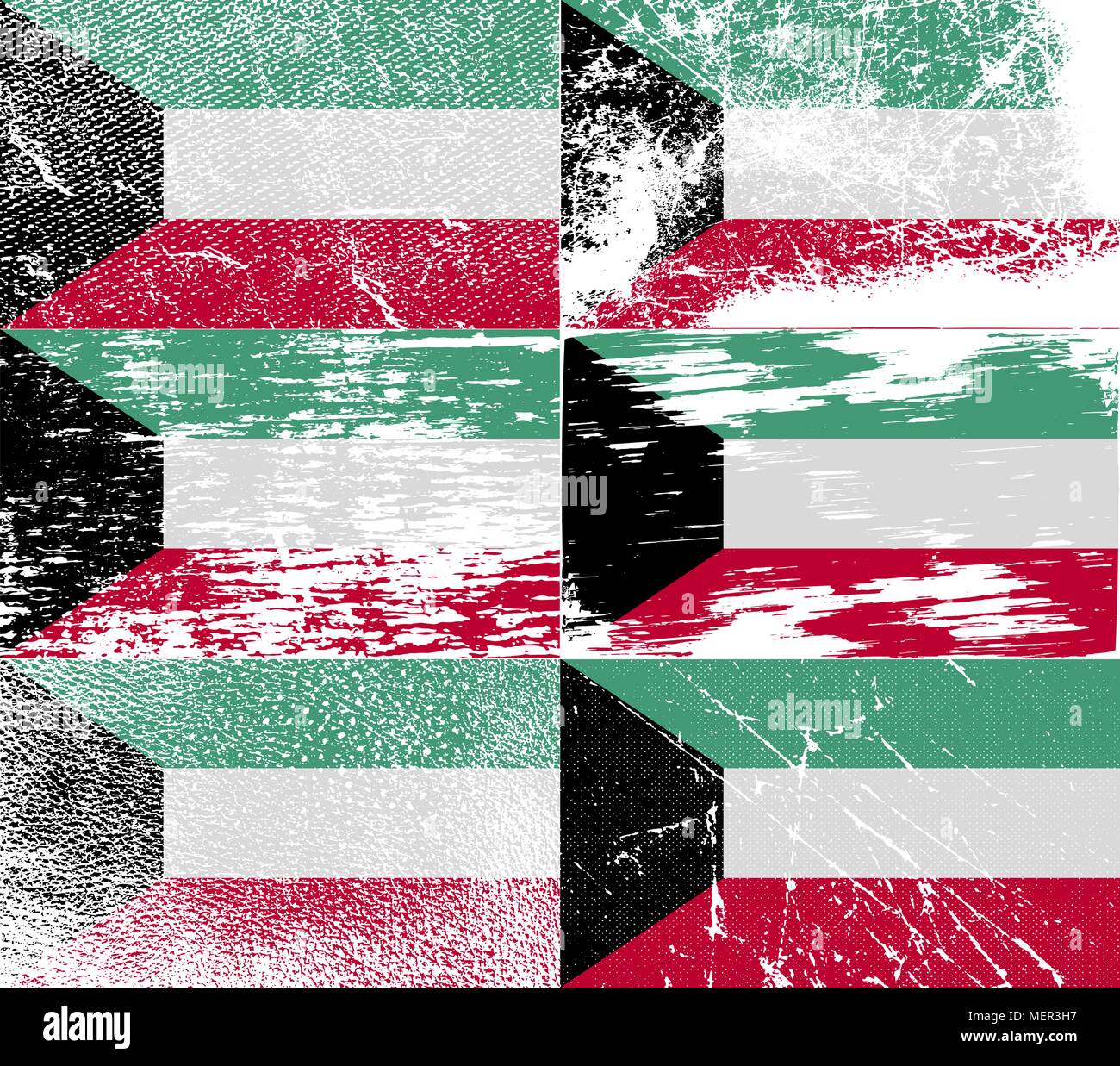 Flag of Kuwait with old texture. Vector illustration Stock Vector Image ...