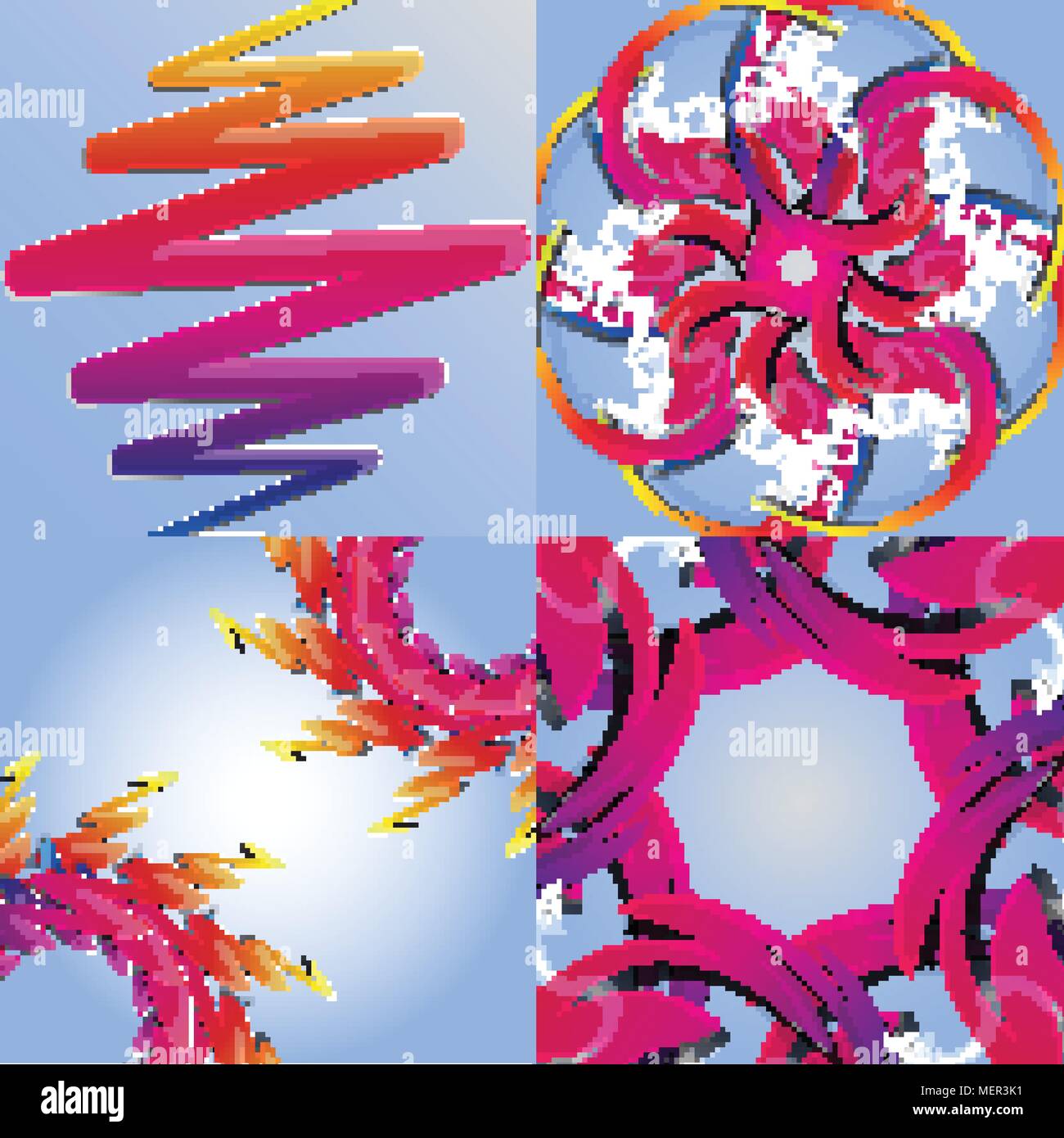 Set of Abstract Rainbow concept background. Vector illustration Stock ...