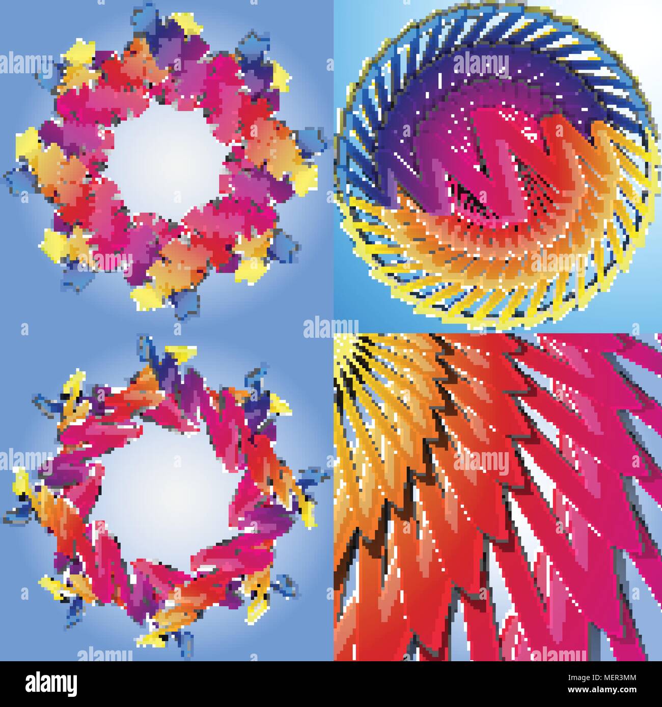 Set of Abstract Rainbow concept background. Vector illustration Stock ...