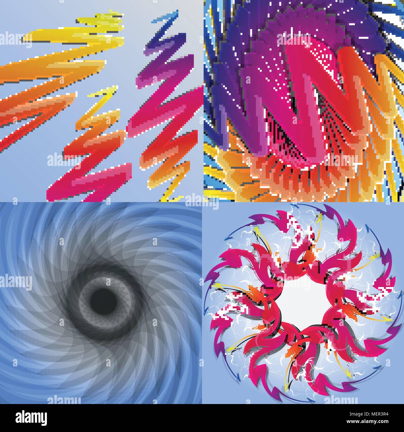 Set of Abstract Rainbow concept background. Vector illustration Stock ...