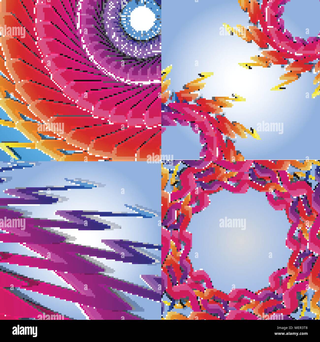 Set of Abstract Rainbow concept background. Vector illustration Stock ...