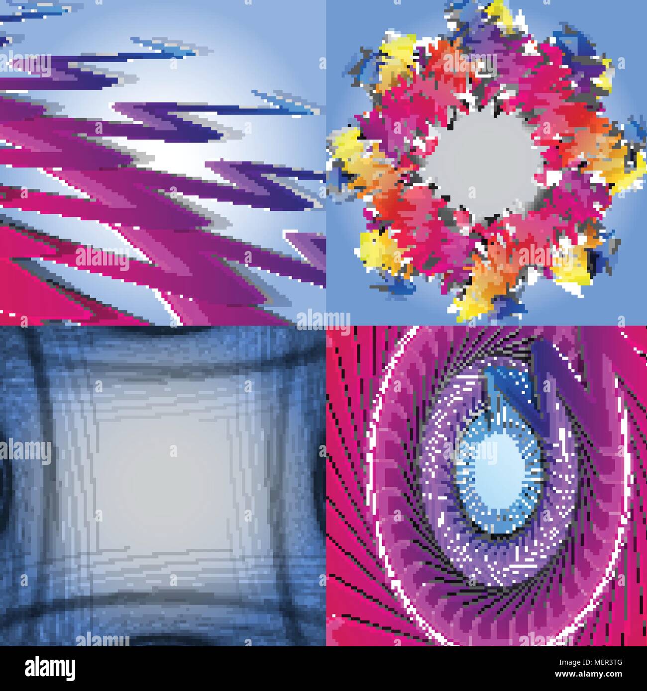 Set of Abstract Rainbow concept background. Vector illustration Stock ...