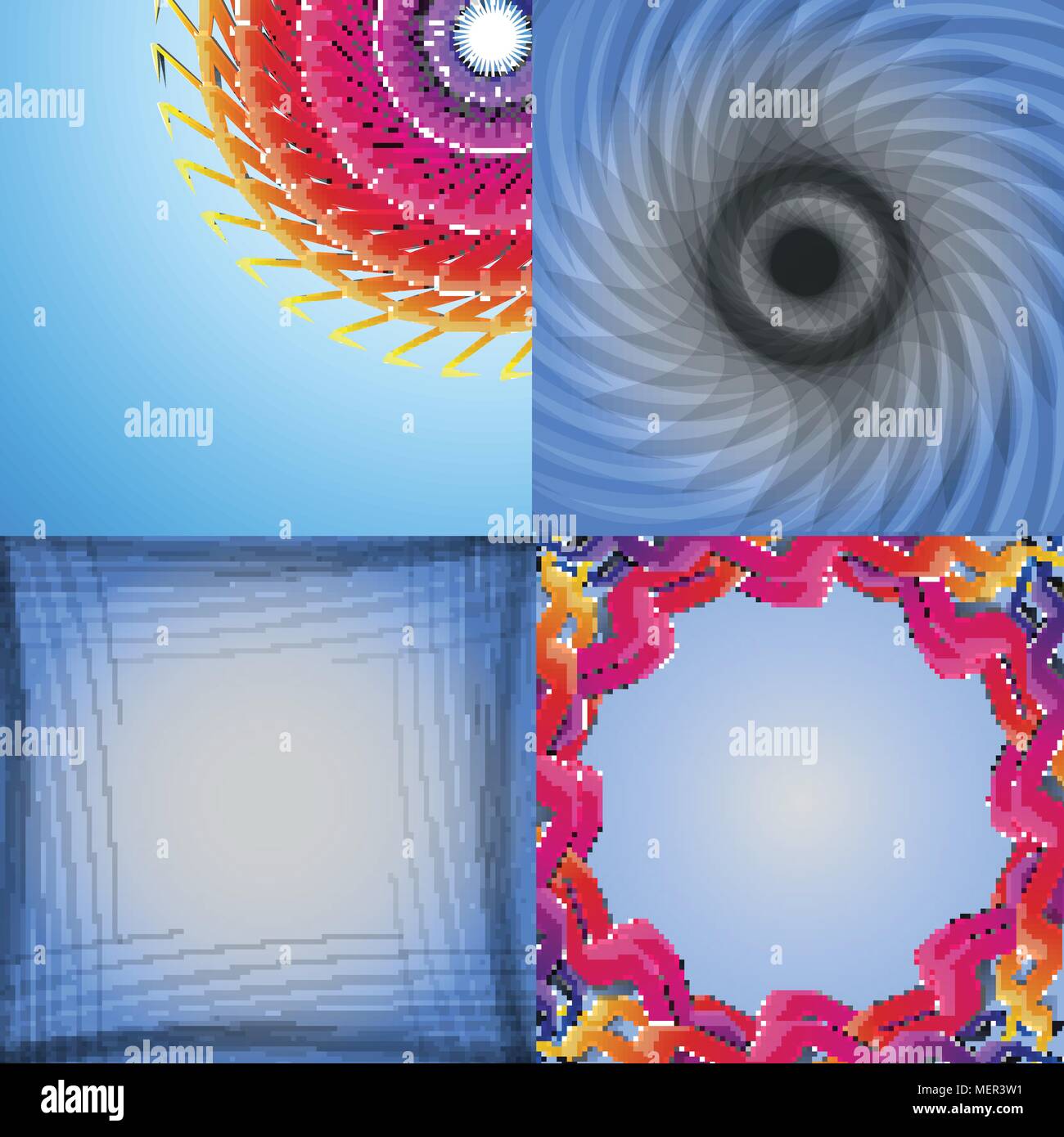 Set of Abstract Rainbow concept background. Vector illustration Stock ...